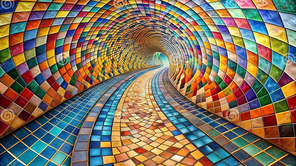 Geometric Pathways: a Symphony of Color and Pattern Generative AI Stock ...