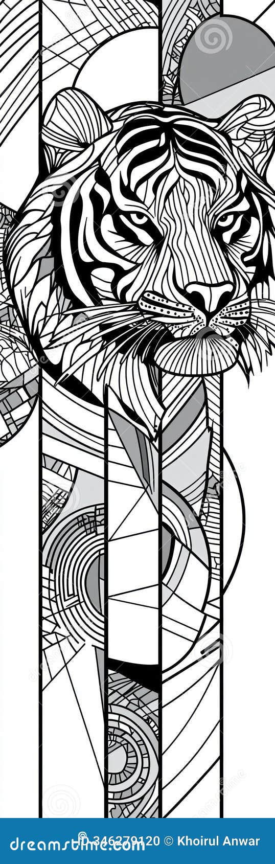 Geometric Pattern Abstract Art with a Tiger Perfect for Print Wallpaper ...