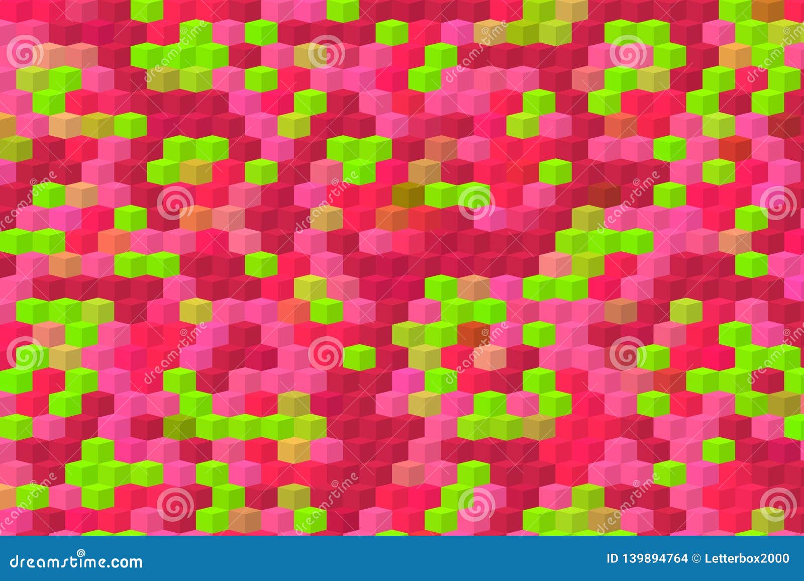 Geometric Abstract Background of Multi-colored Cubes Stock Illustration ...