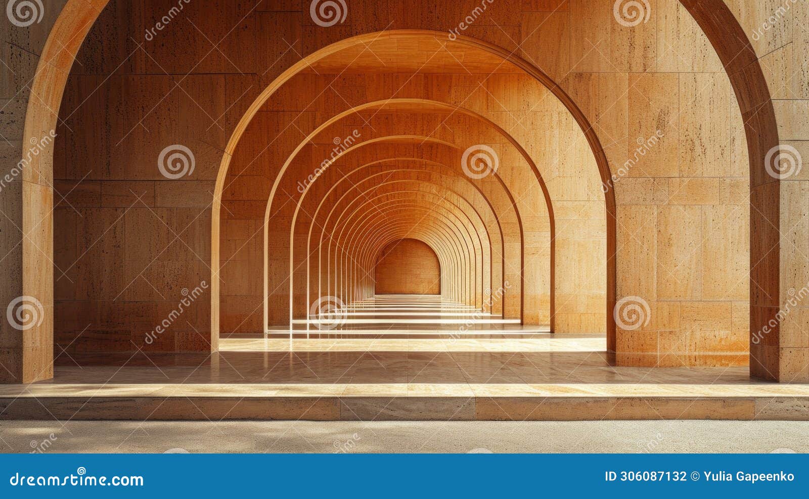 A Geometric Pattern of Arches and Pillars, Reminiscent of a Modernist ...