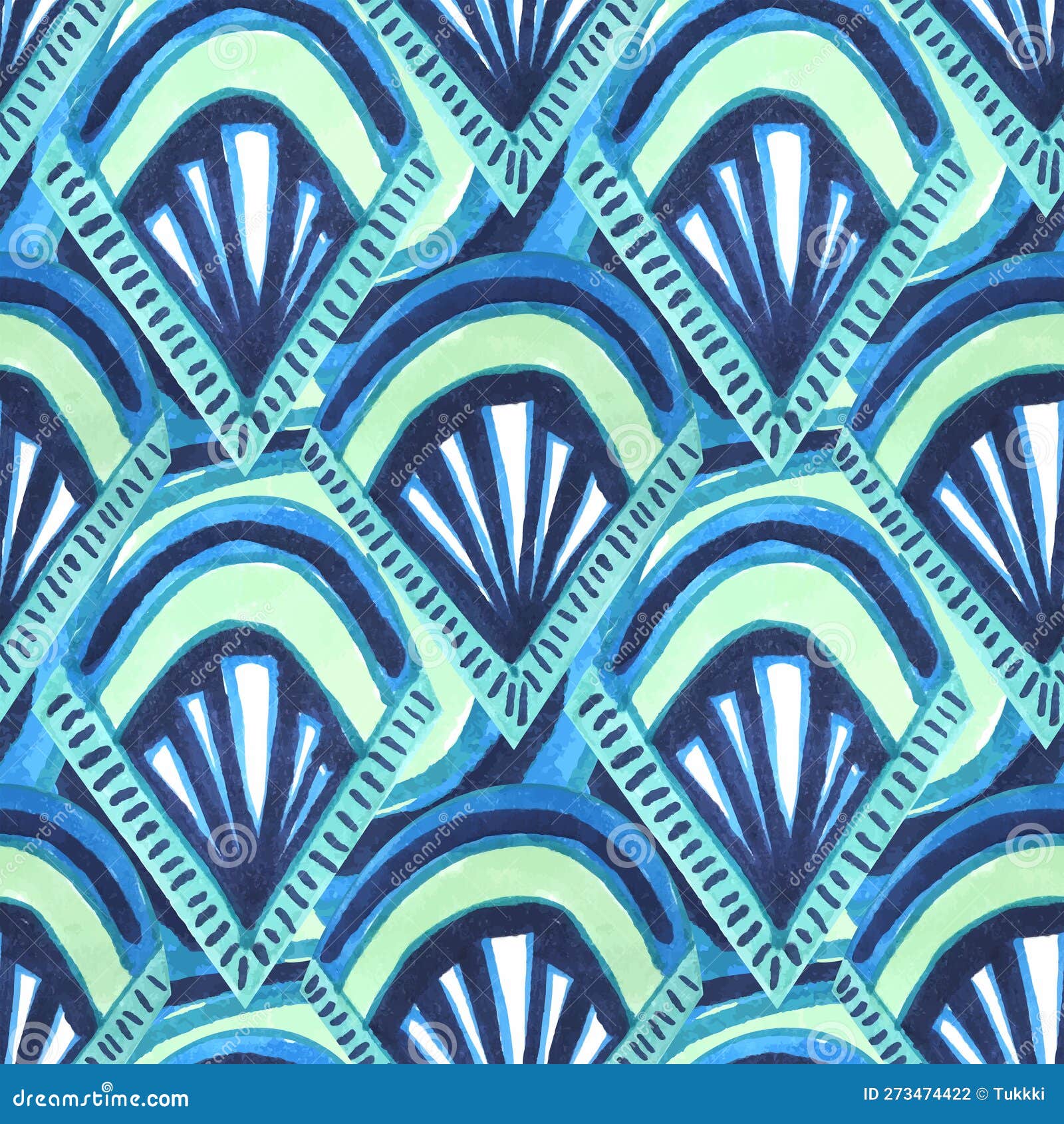 Geometric Pattern with Art Deco Elements Stock Vector - Illustration of ...