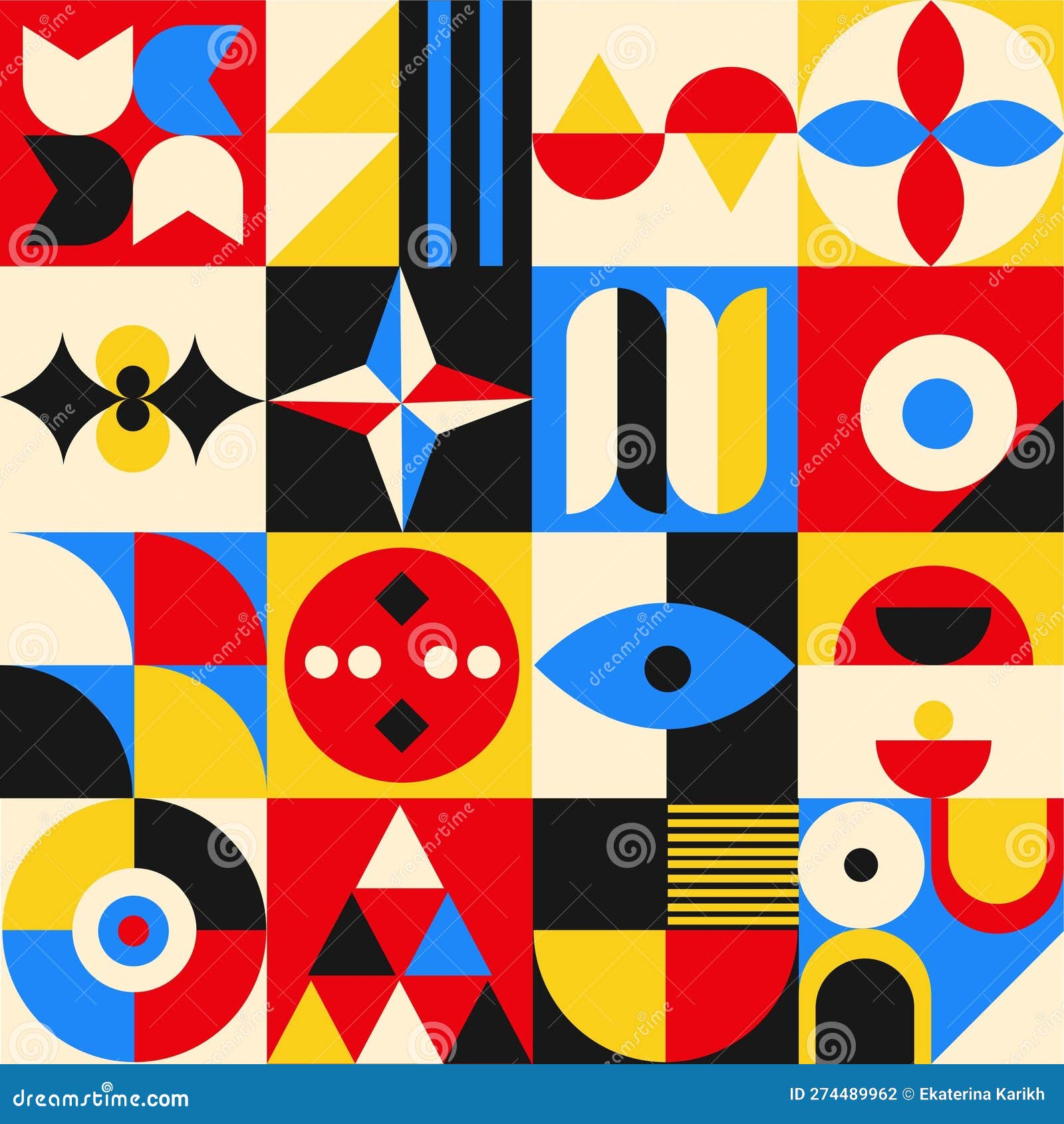 Geometric Pattern or Background in Neo Geo Style. Stock Vector ...