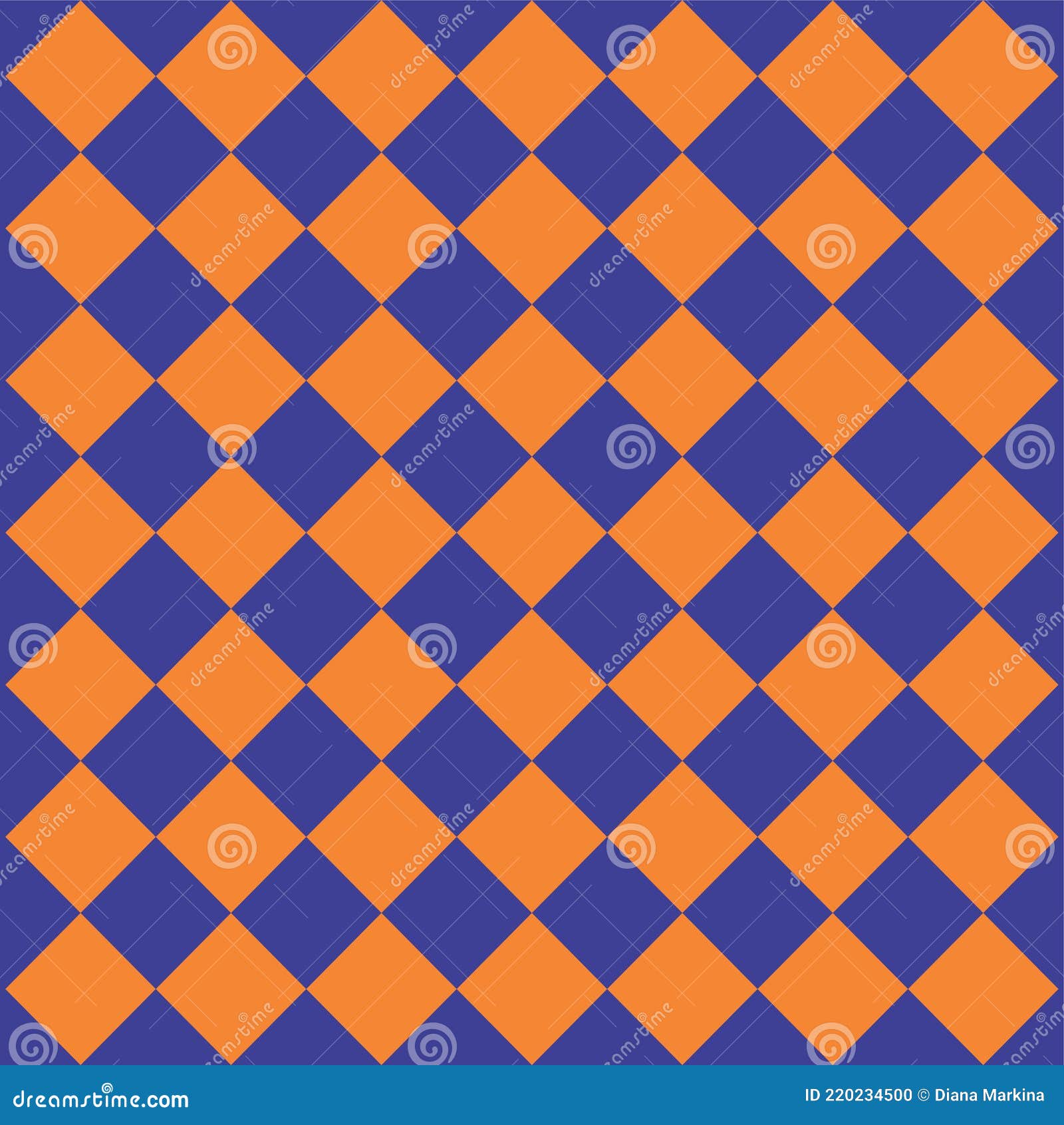 Geometric Pattern Blue and Orange Square Stock Illustration ...