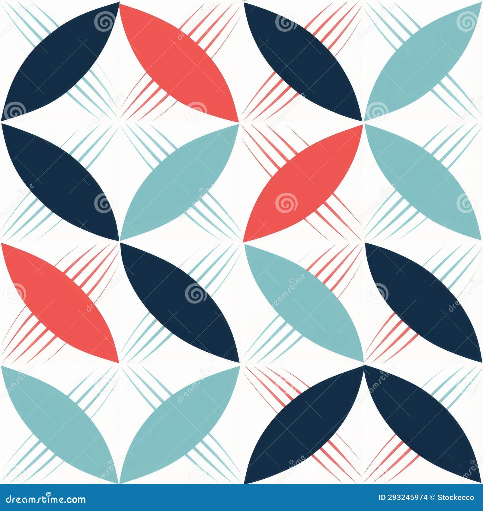 Geometric Pattern: Bold Graphic Design with Navy and Red Stock ...