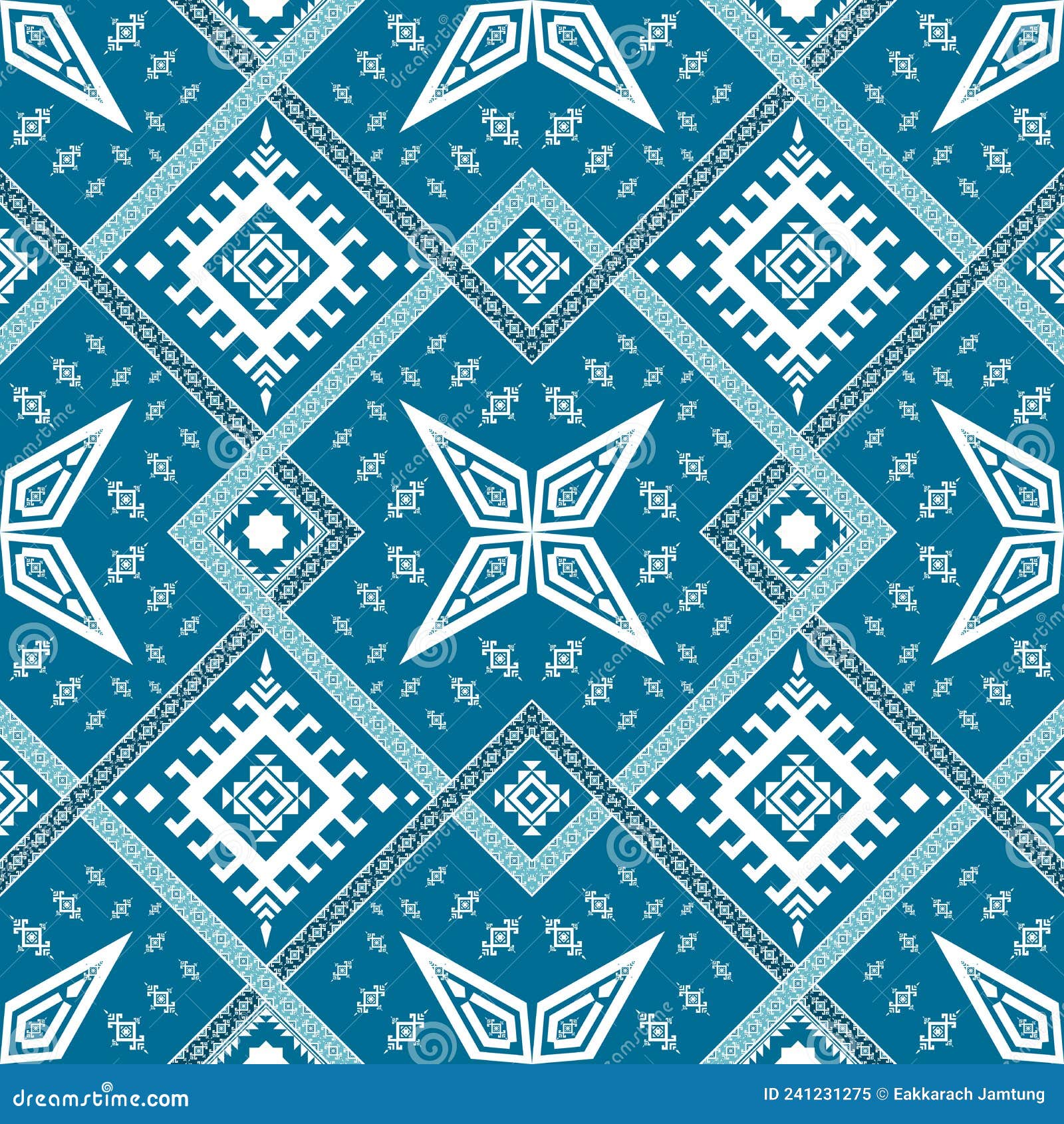 Geometric Pattern Border Illustration on a Blue Background Stock ...