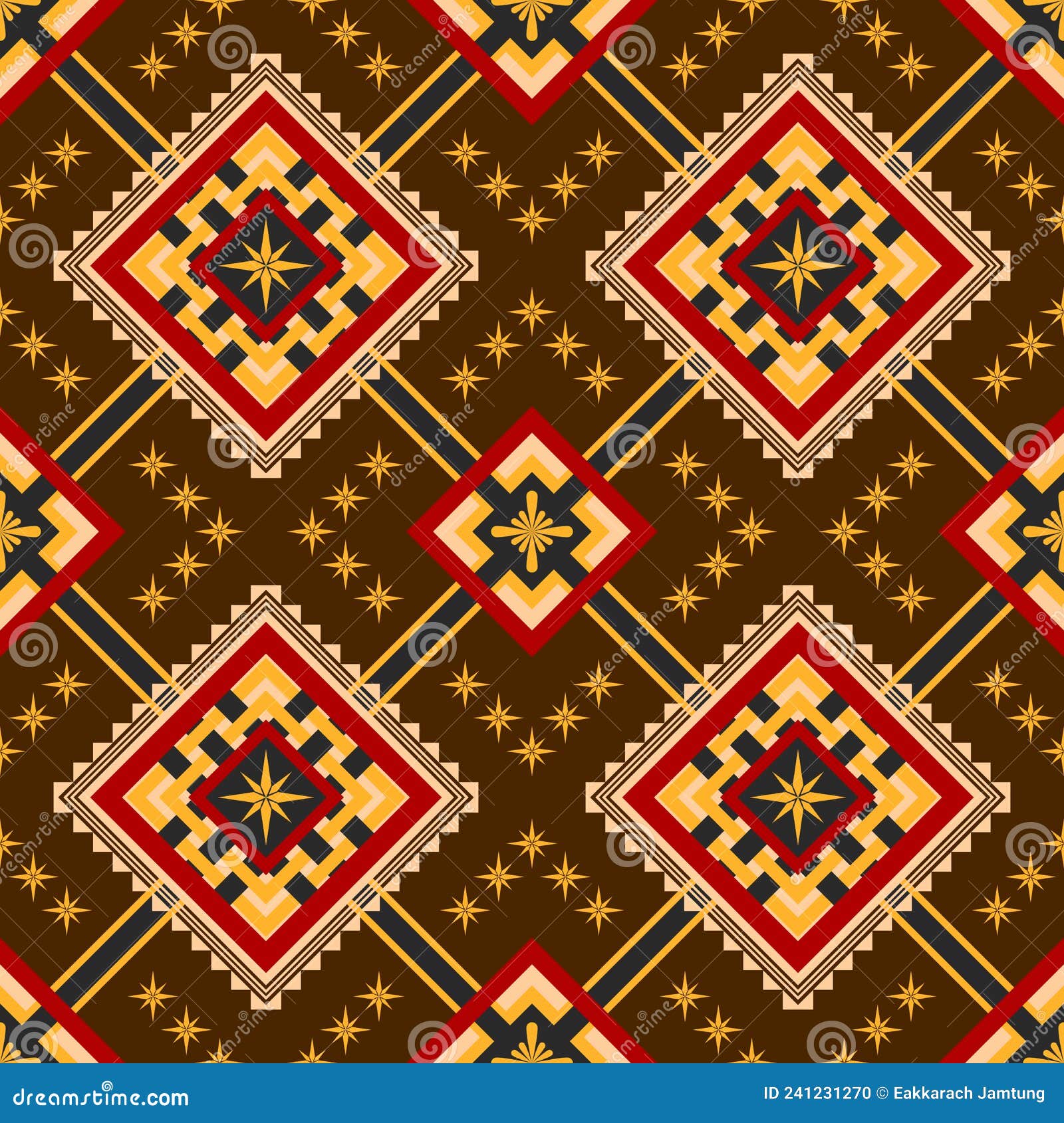 Geometric Pattern Border Illustration on a Brown Background Stock ...