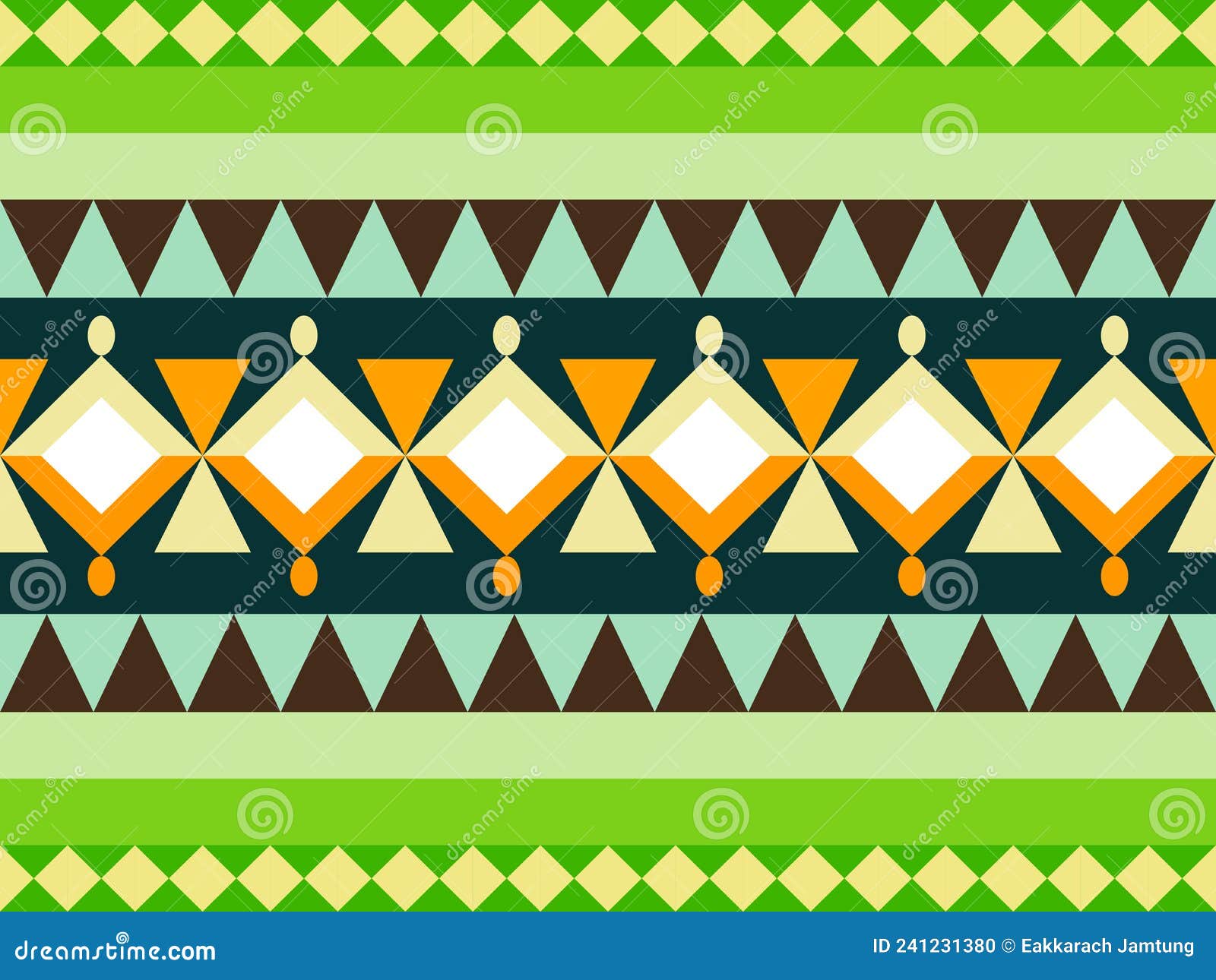 Geometric Pattern Border Illustration on a Green Background Stock ...