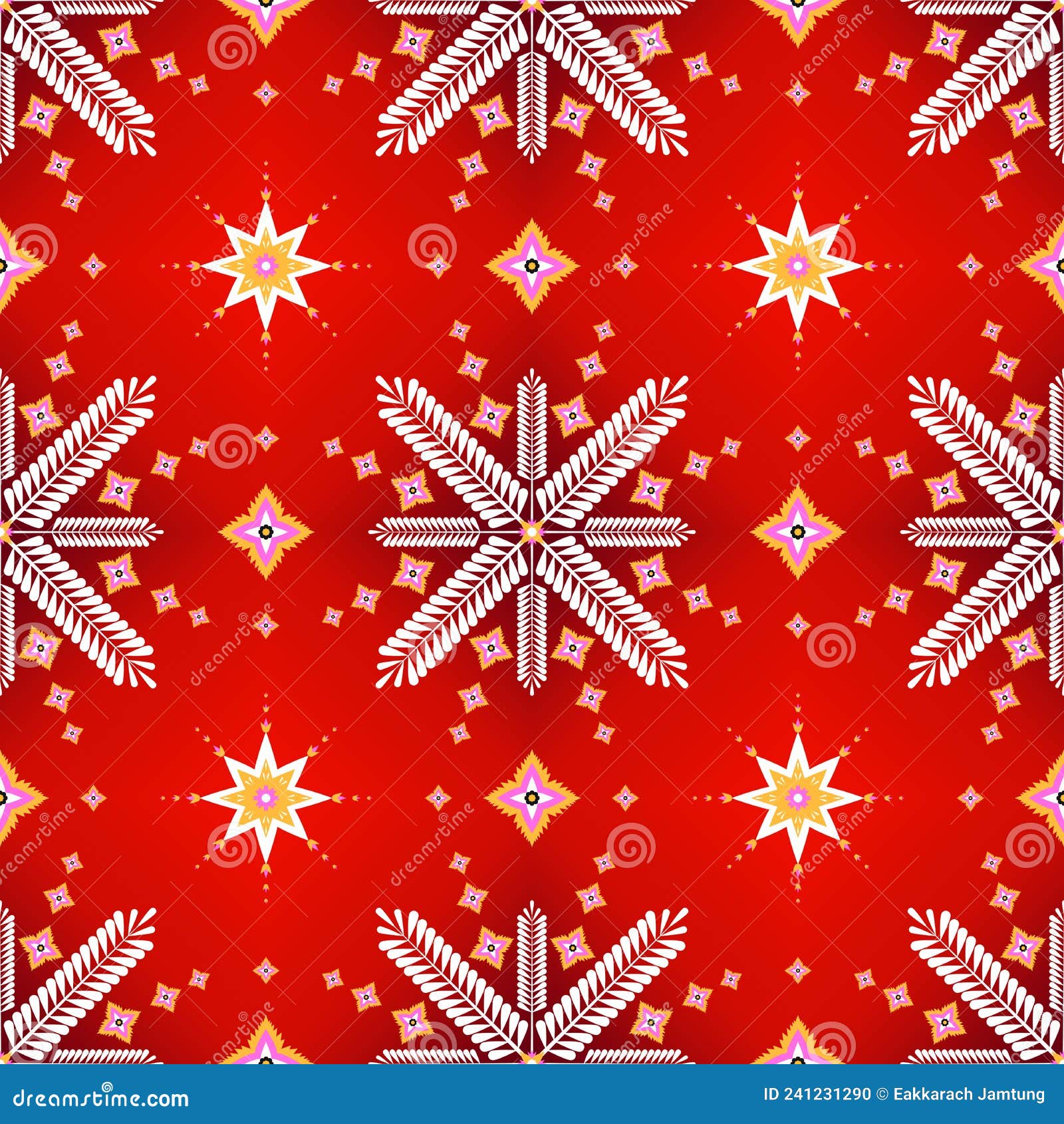 Geometric Pattern Border Illustration on Red Background Stock ...