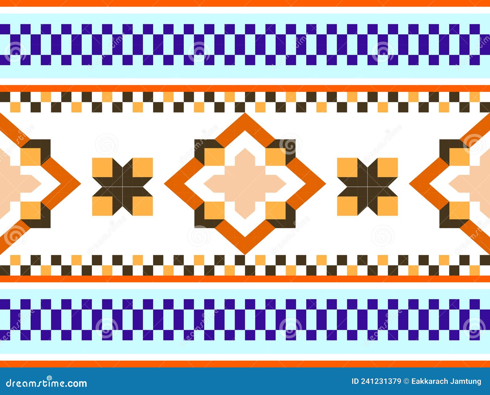 Geometric Pattern Border Pattern Illustration on a Blue Background ...