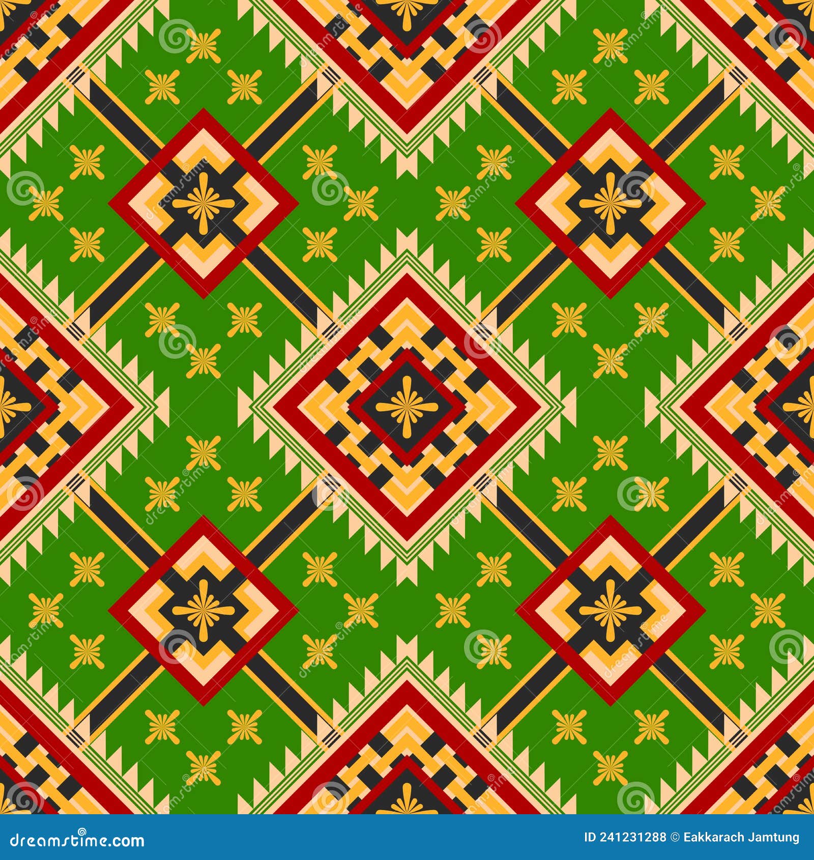 Geometric Pattern Border Illustration on a Green Background Stock ...