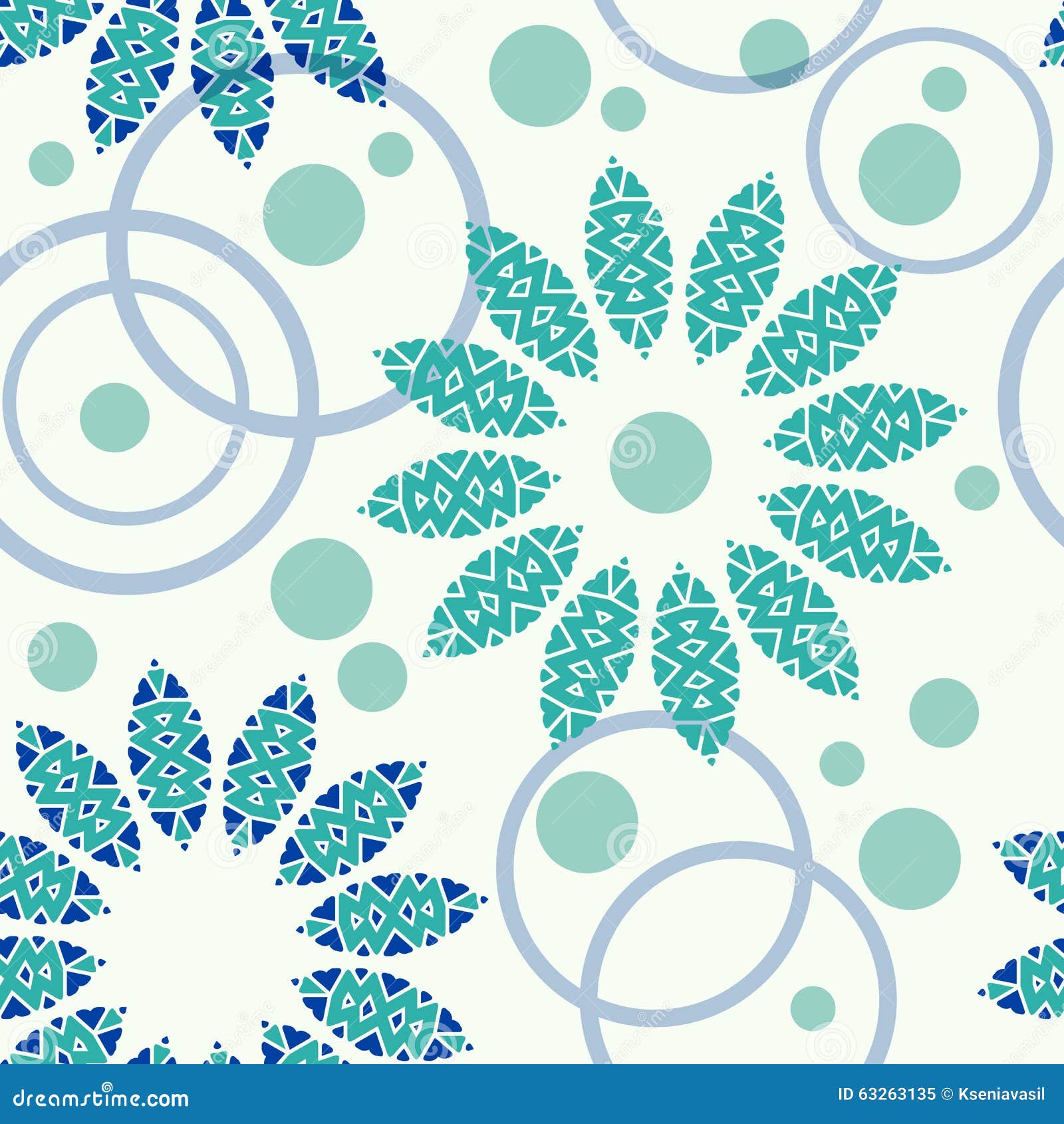 Geometric Pattern of Circles and Flowers Stock Vector - Illustration of ...