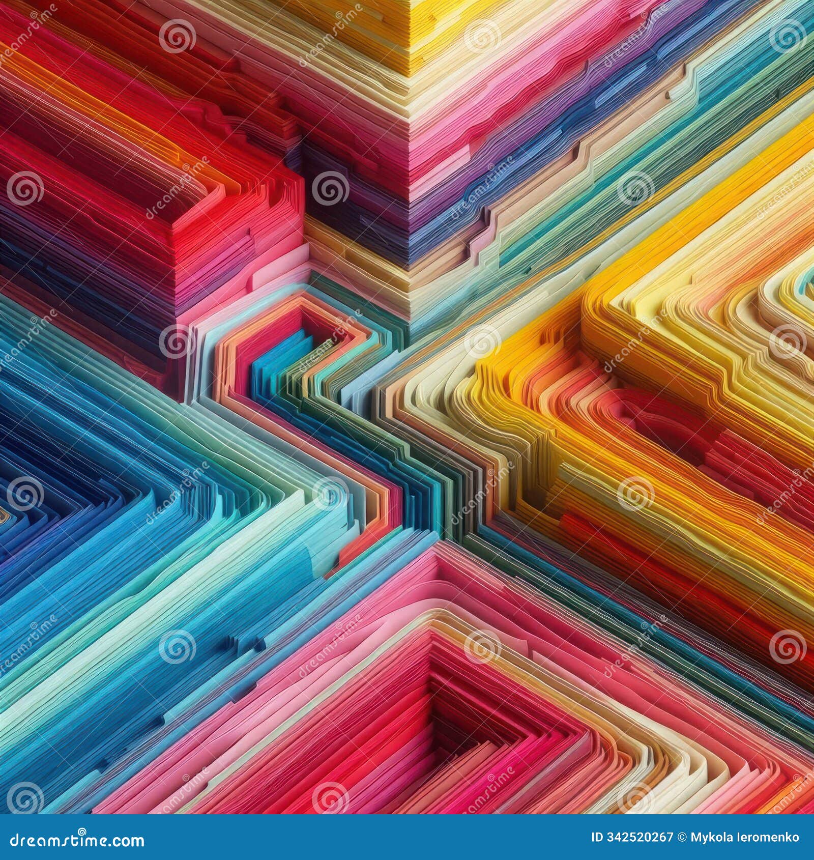 Geometric Pattern of Colored Layers of Paper. Stock Image - Image of ...