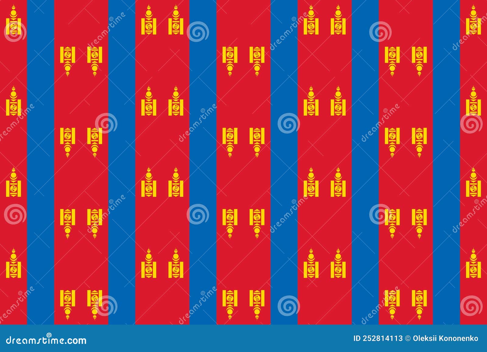 Geometric Pattern in the Colors of the National Flag of Mongolia. the ...