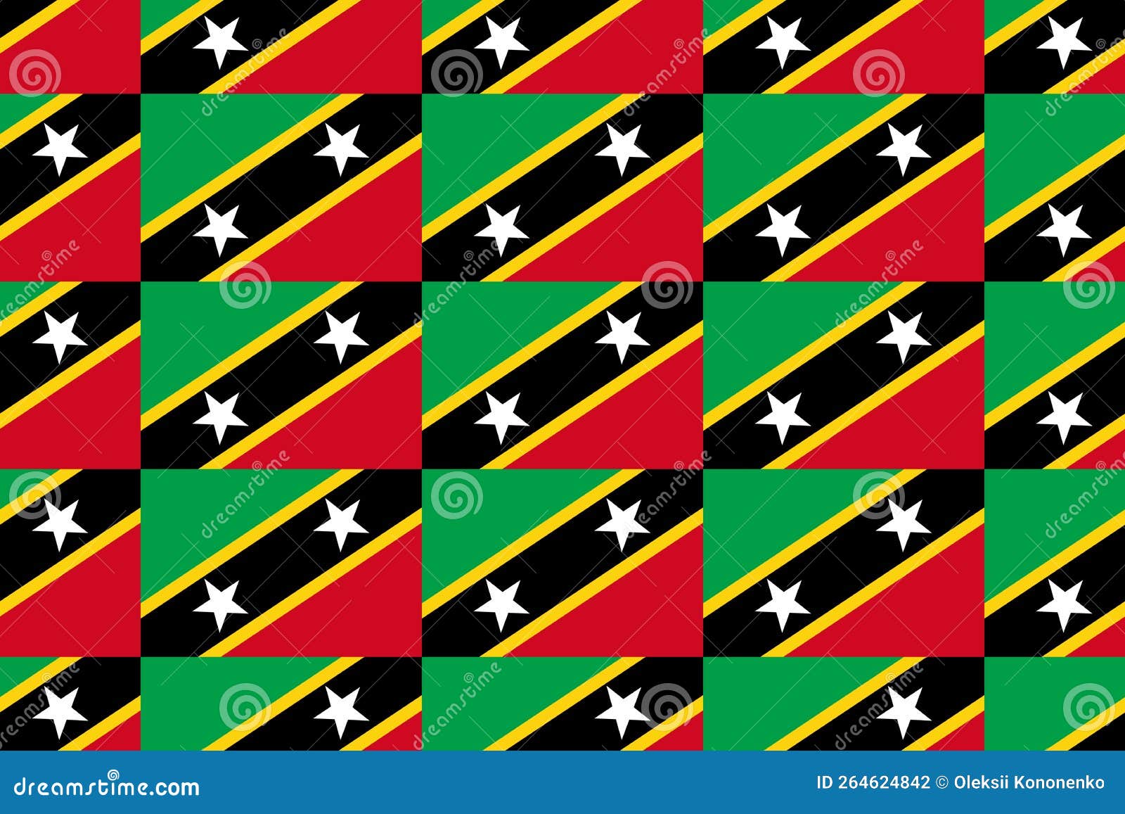 Geometric Pattern in the Colors of the National Flag of Saint Kitts and ...