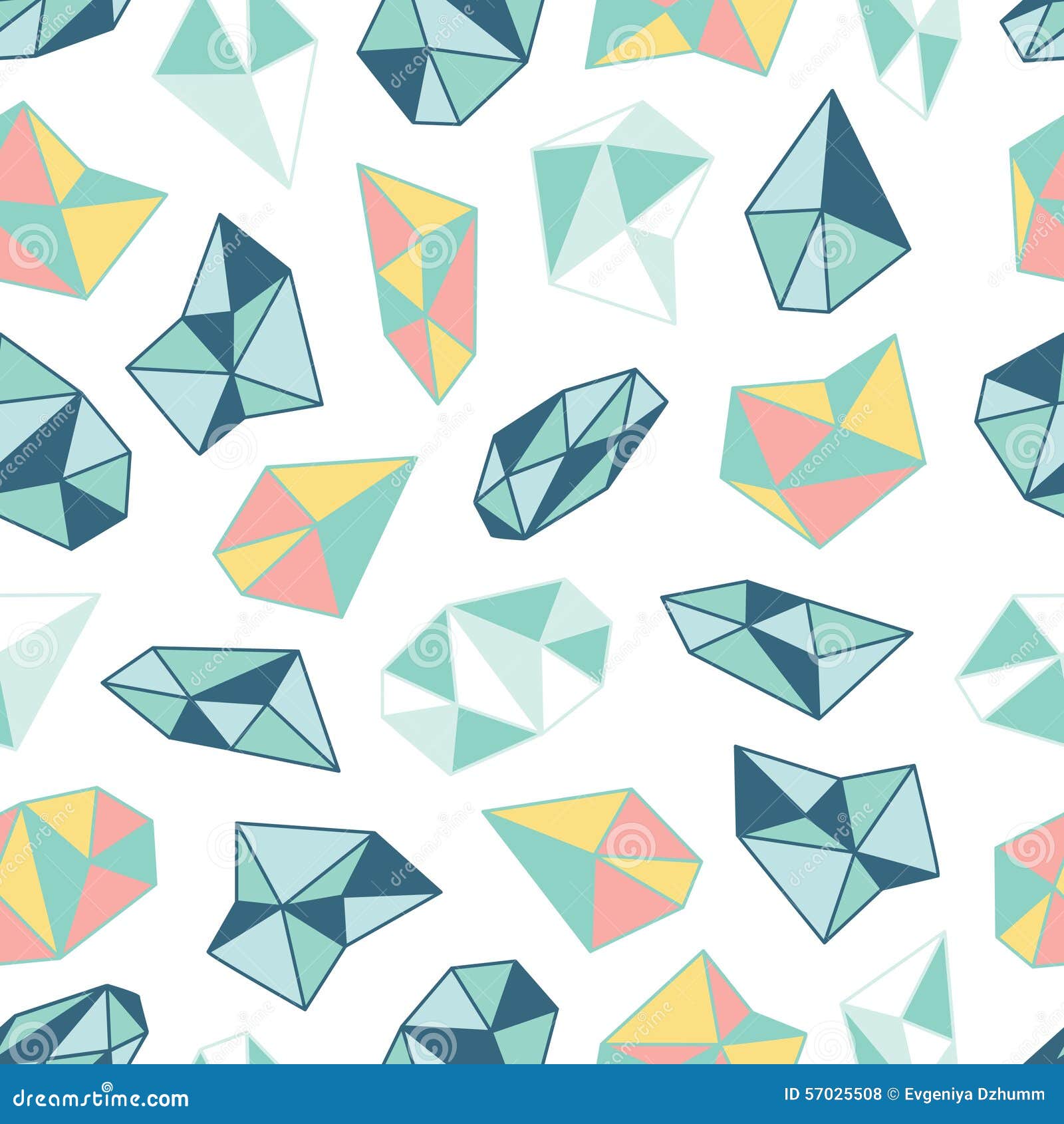 Geometric Pattern with Crystals in Polygon Style. Stock Vector ...