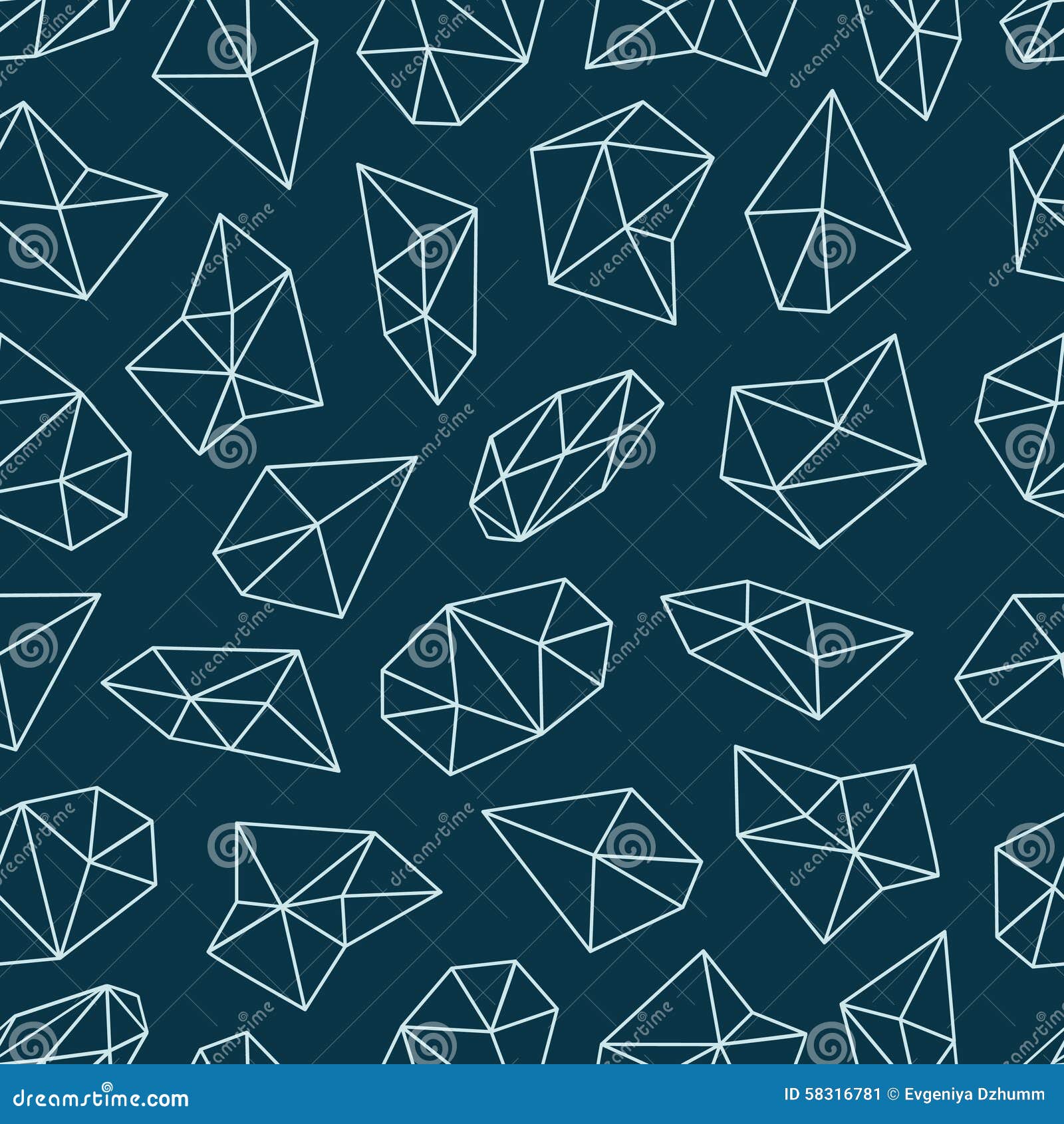 Geometric Pattern with Crystals in Polygon Style. Stock Vector ...