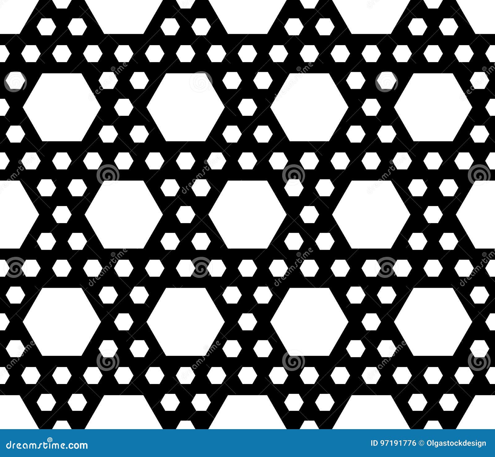 Geometric Pattern with Different Sized Hexagons. Stock Vector ...