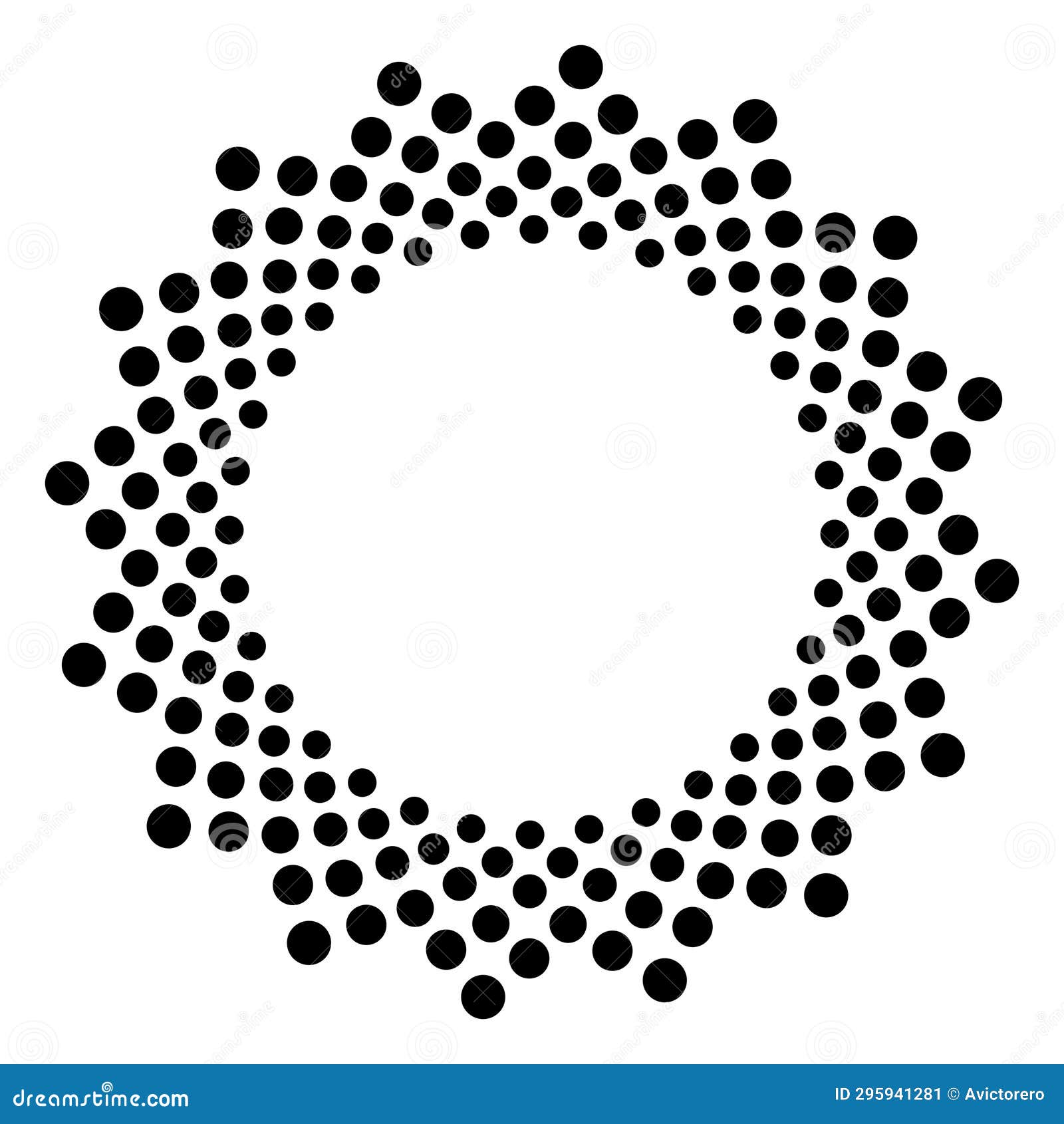 Geometric Pattern Dotted Circle Frame Stock Vector - Illustration of ...