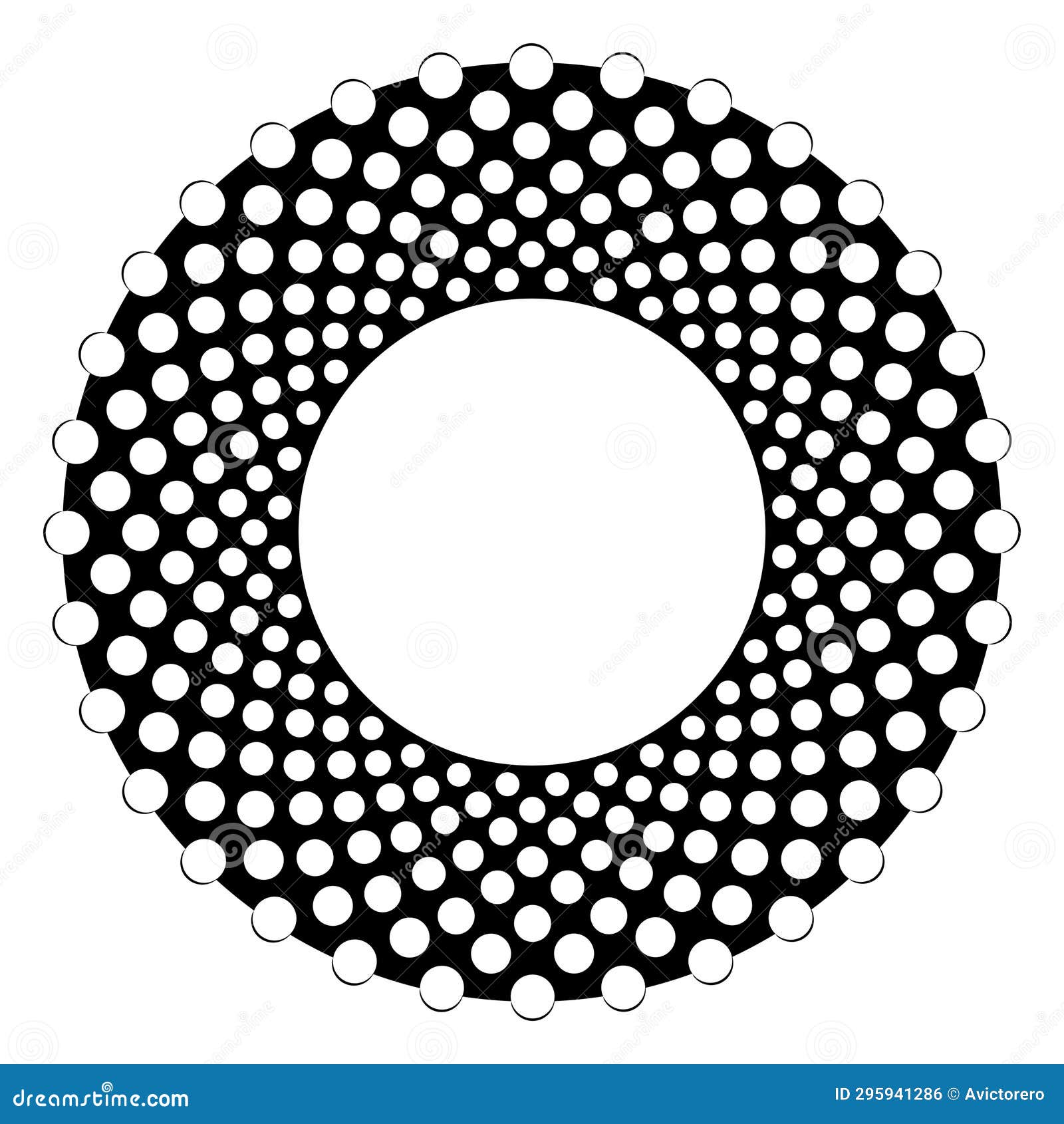 Geometric Pattern Dotted Circle Frame Stock Vector - Illustration of ...
