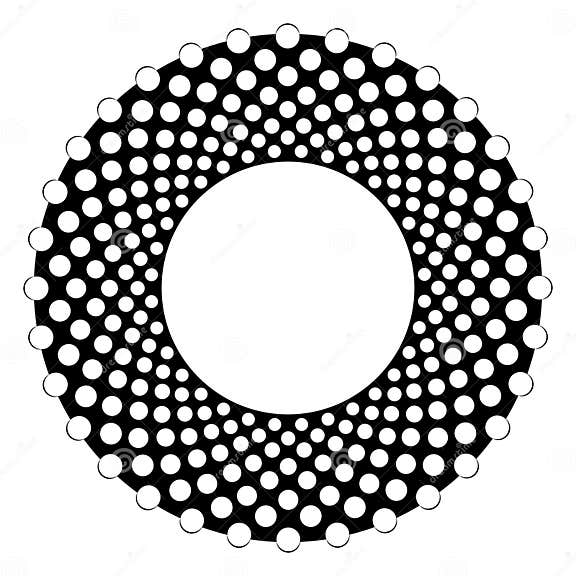 Geometric Pattern Dotted Circle Frame Stock Vector - Illustration of ...