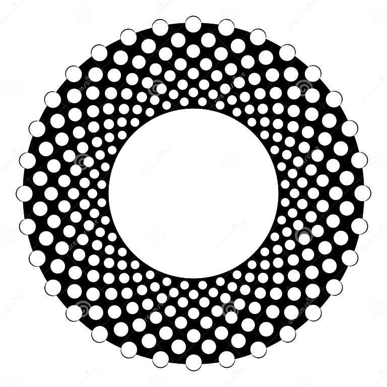 Geometric Pattern Dotted Circle Frame Stock Vector - Illustration of ...