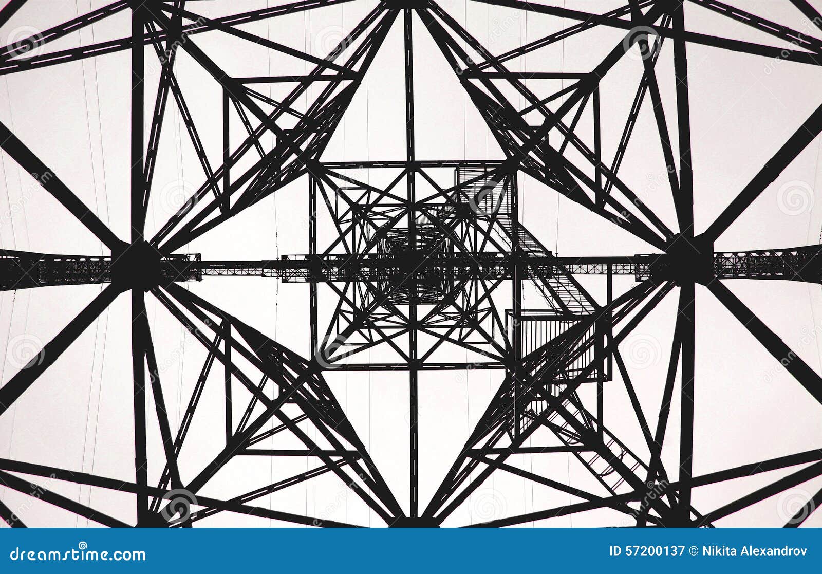 Geometric Pattern Electrical Tower Stock Image - Image of tower, line ...