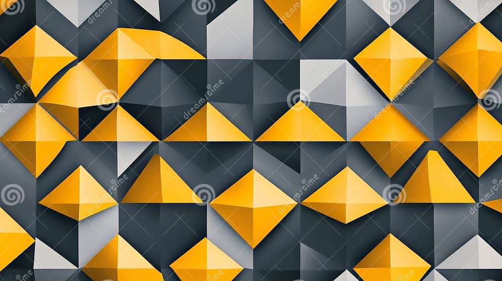 A Geometric Pattern Featuring Concentric Triangles in Shades of Yellow ...