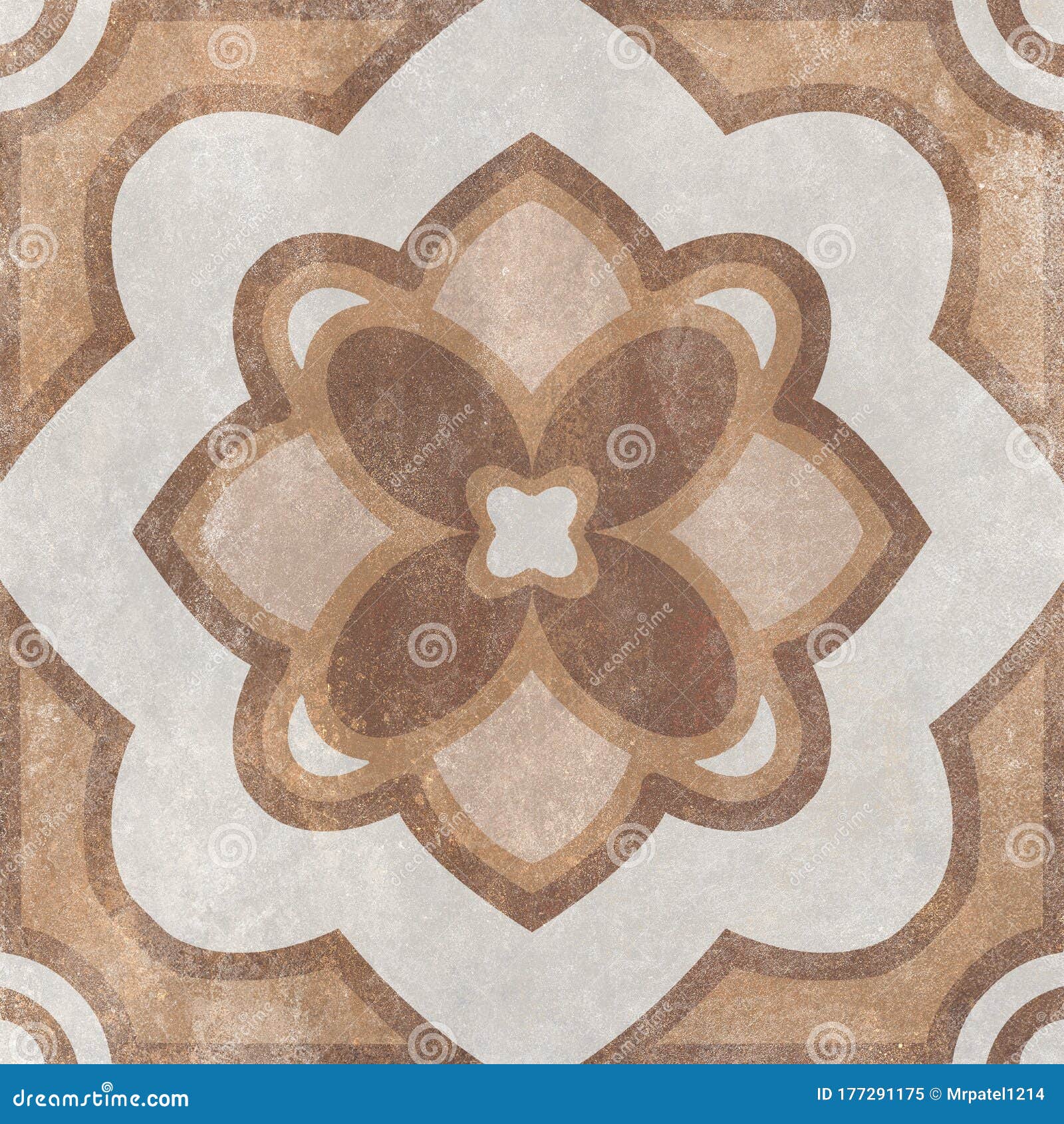 Geometric Pattern Flower Shape Mosaic Floor and Wall Marble Tile Stock ...
