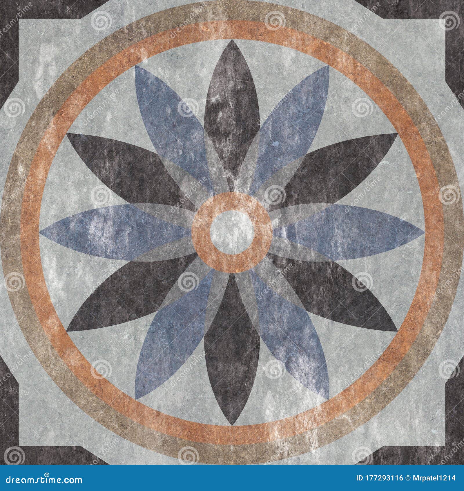 Geometric Pattern Flower Shape Stone Floor and Wall Tile Stock Photo ...