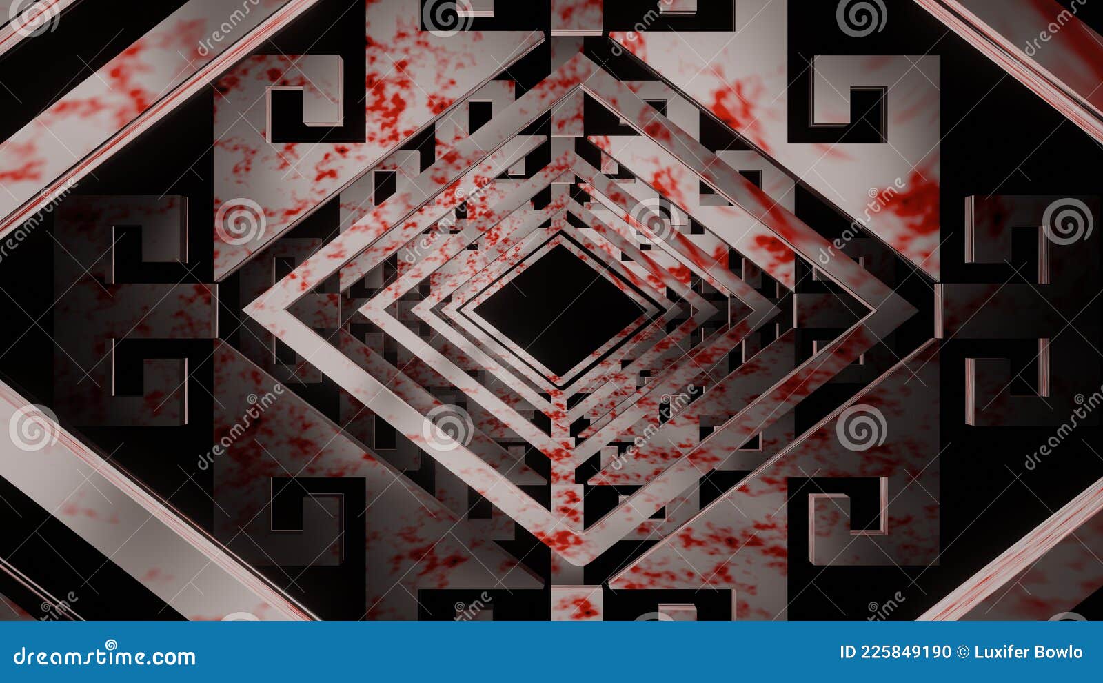 Geometric Pattern Frame with Blood Stains. Stock Illustration ...