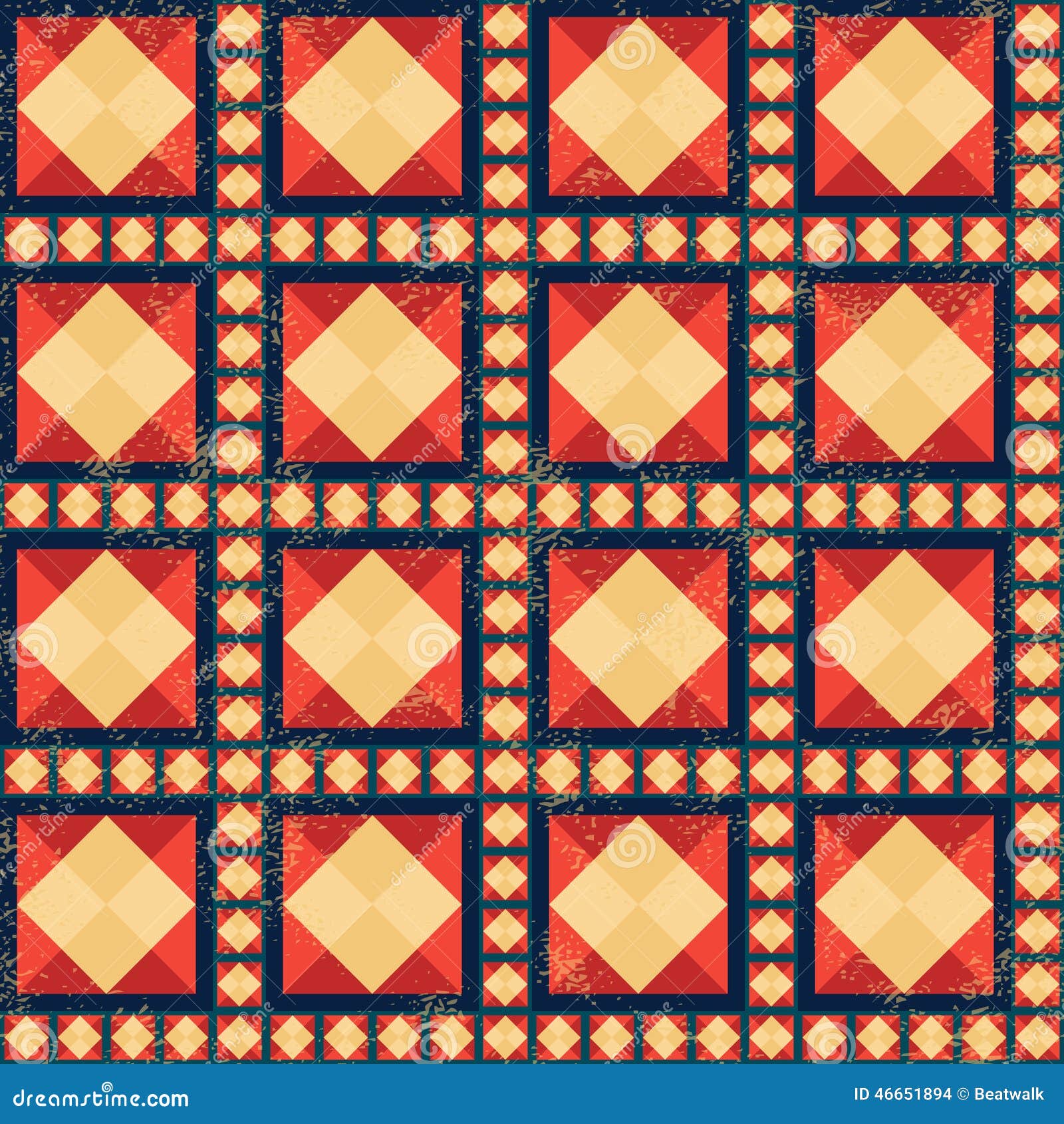 Geometric Pattern with Grunge Effect Stock Vector - Illustration of ...