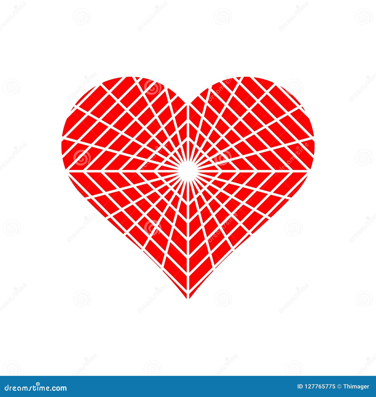 Square Pattern in Red Heart Logo. Stock Illustration - Illustration of ...