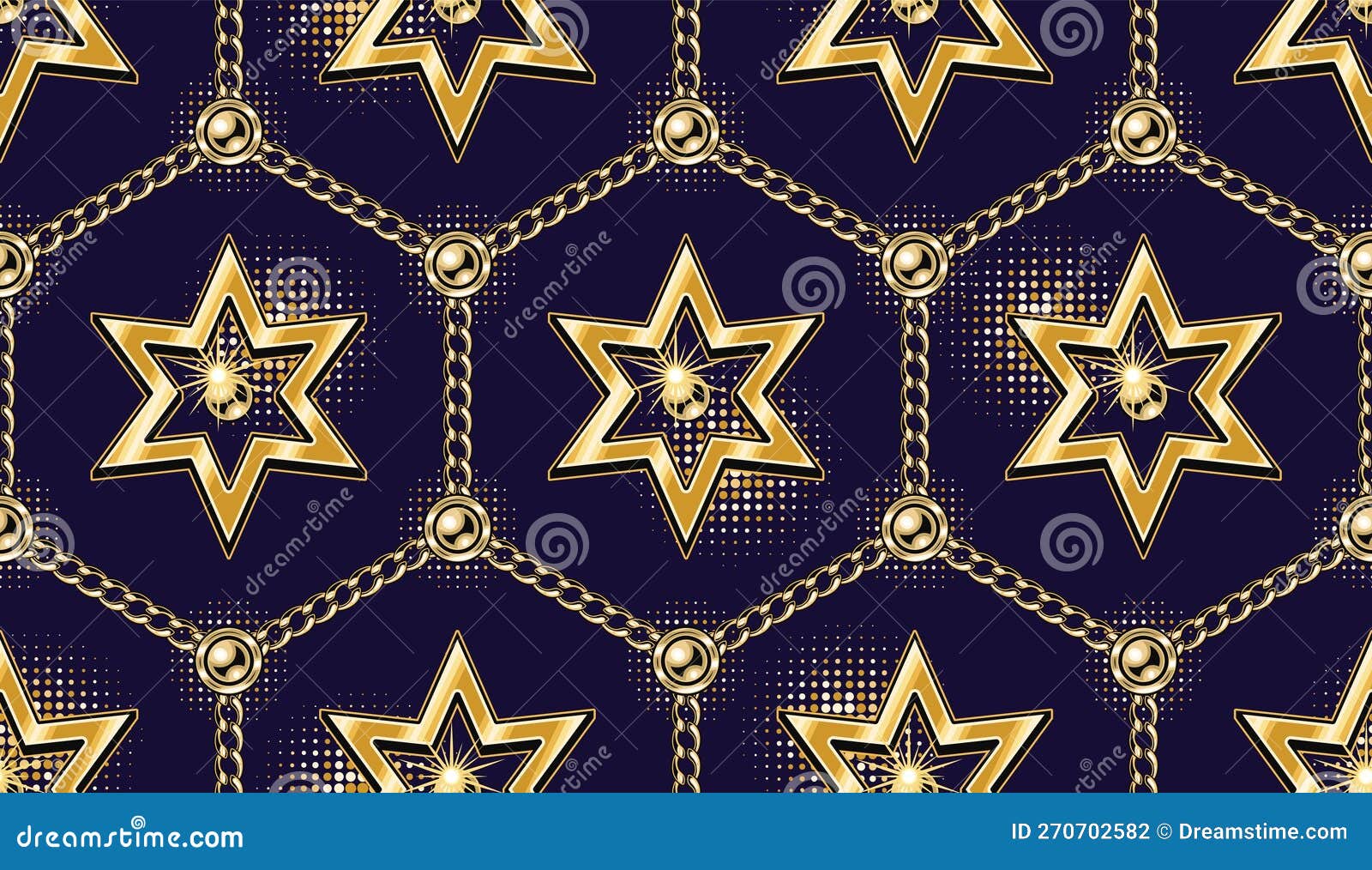 Geometric Pattern with Hexagons ,chains, Stars Stock Vector ...