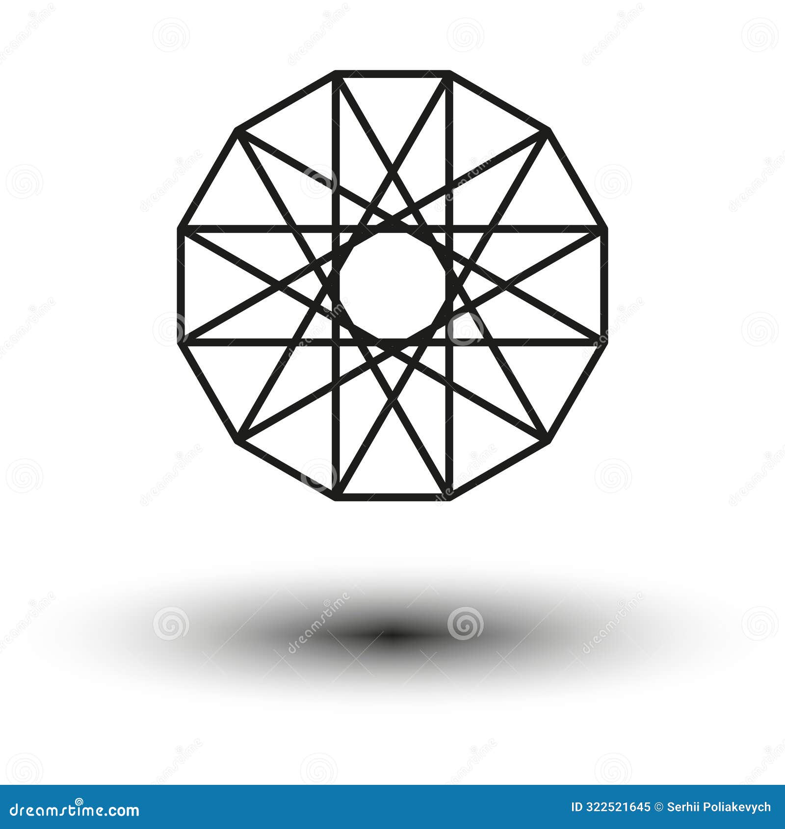 Geometric Pattern Icon. Black and White. Vector Abstract Design ...