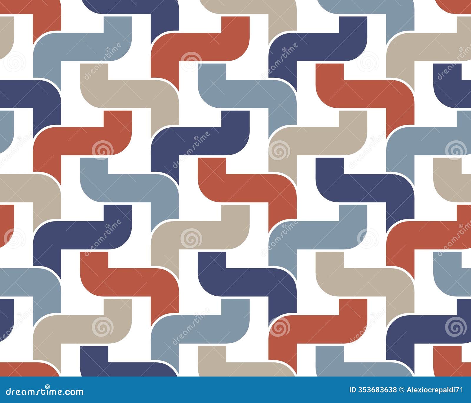 Geometric Pattern with Interlaced Multicolored Wavy Lines on a White ...