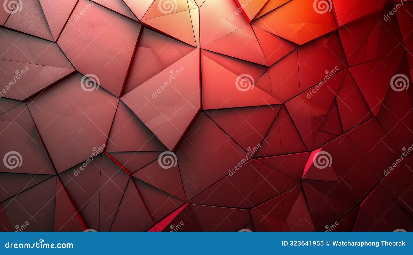 A Geometric Pattern of Interlocking Red Polygons Creates a Bold, Modern ...