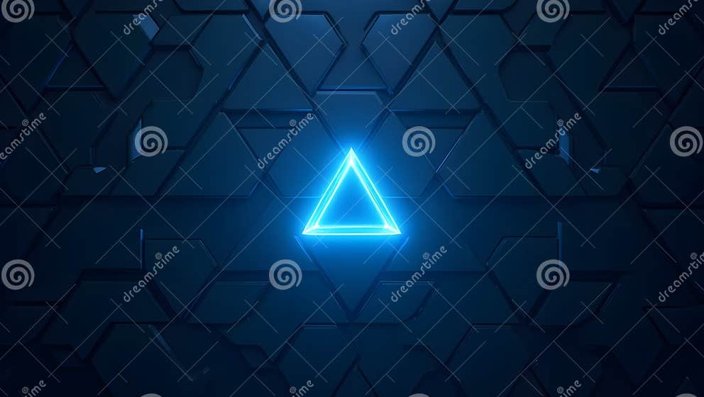 A Geometric Pattern of Interlocking Triangles, One of Them Glowing ...