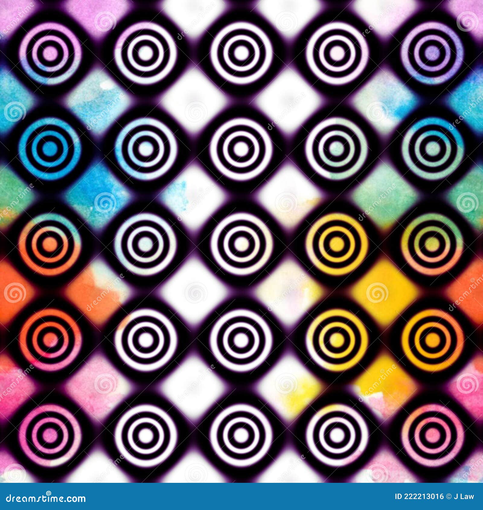 Geometric Pattern of Many Connected Black Concentric Circular Design ...