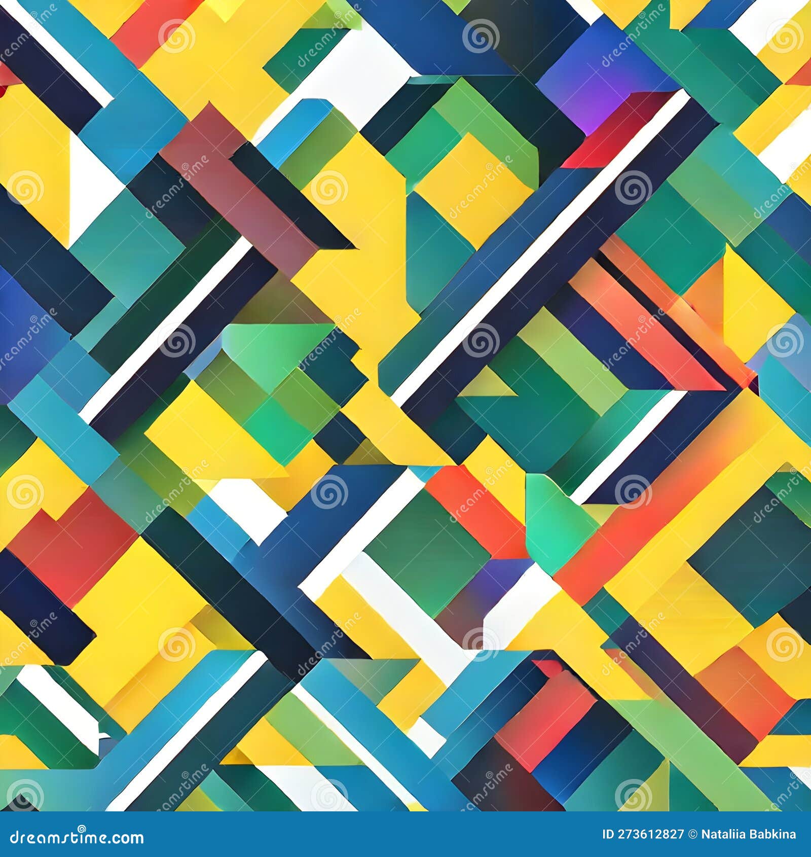 Geometric Pattern of Overlapping Polygons in Spring Colors. Image Created with Generative AI ...