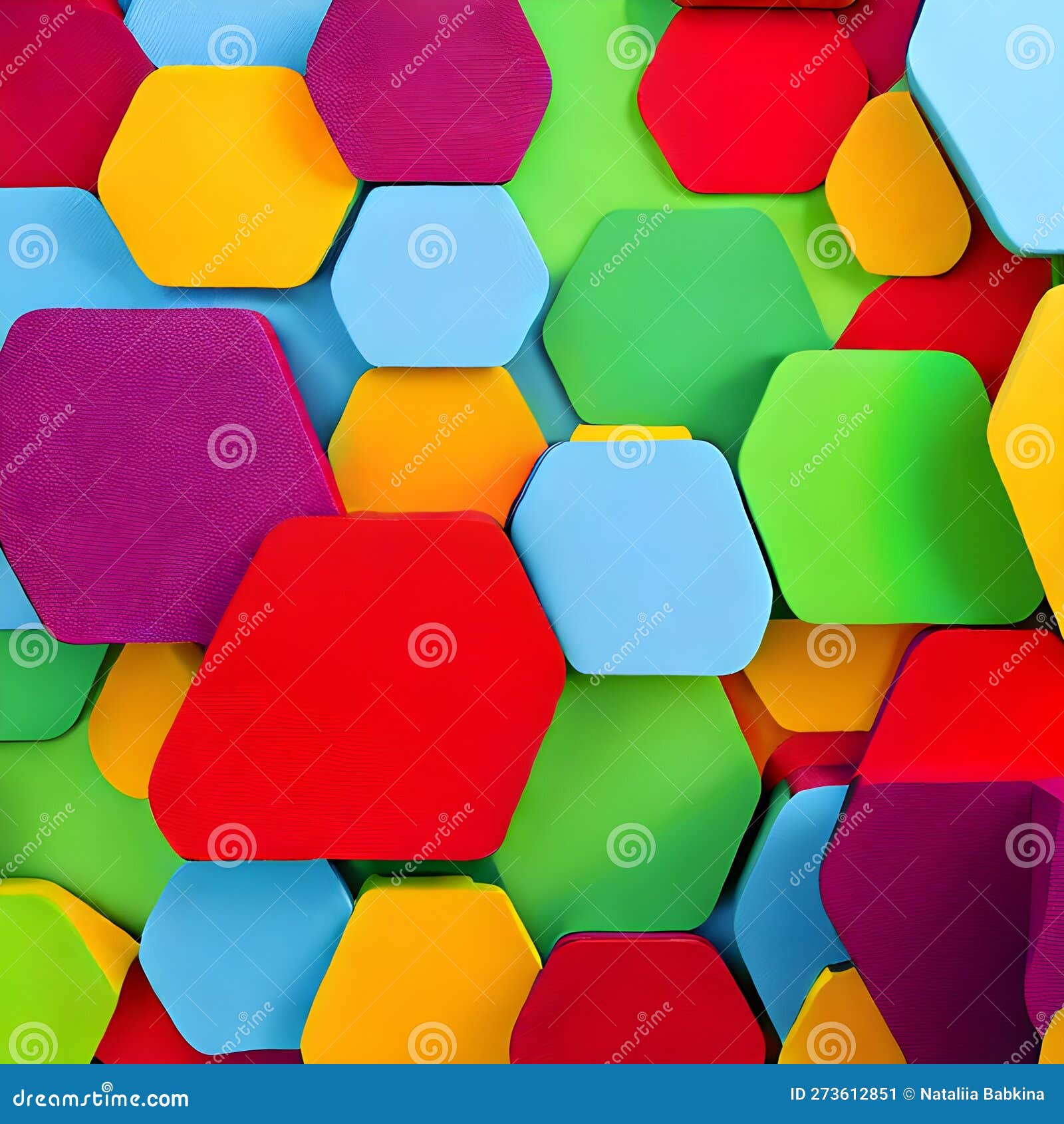 Geometric Pattern of Overlapping Polygons in Spring Colors. Image Created with Generative AI ...