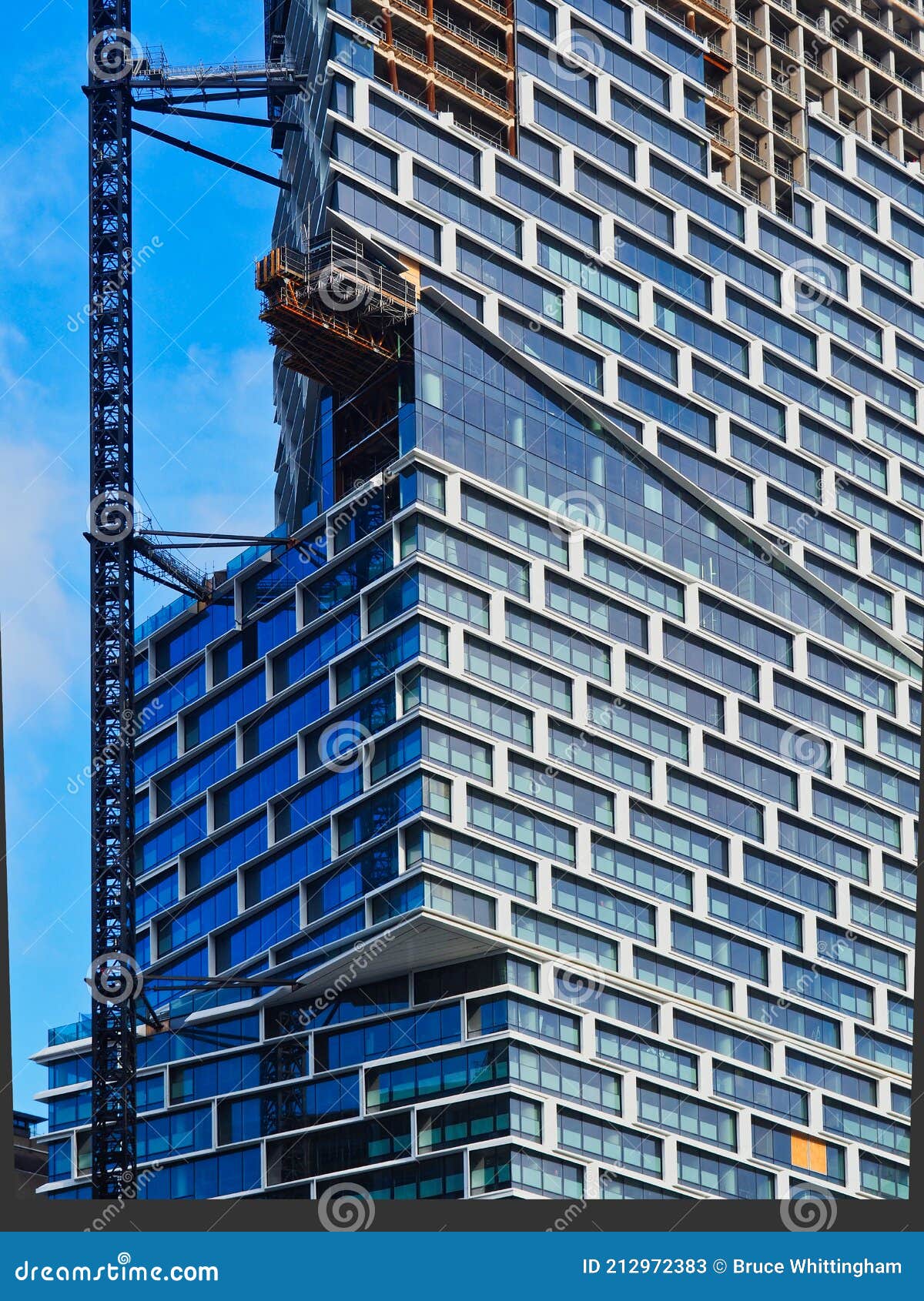 Geometric Pattern, External View of Office Tower Construction Stock ...