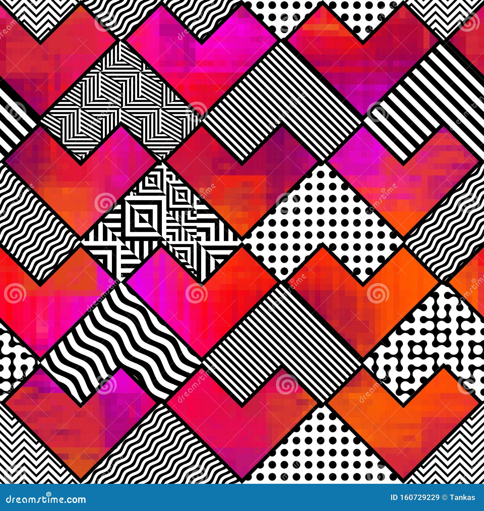 Geometric Pattern in a Patchwork Collage Style. Stock Vector ...