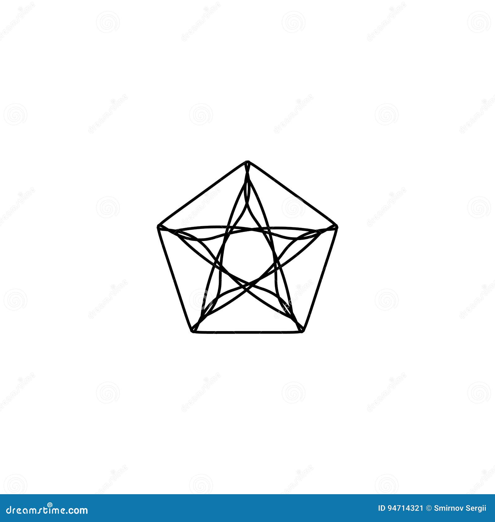 Geometric Pattern Pentagram Symbol Stock Illustration - Illustration of ...