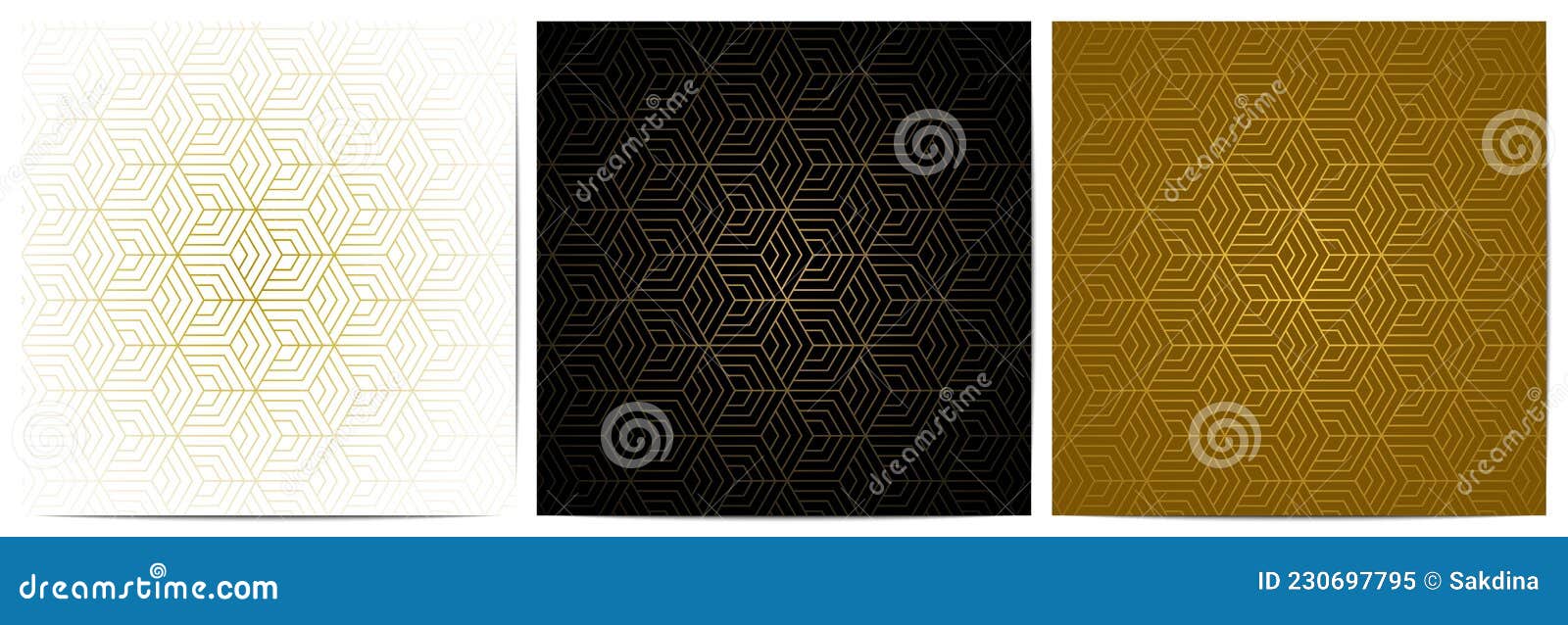 Geometric Pattern with Polygonal Shape and Diagonal Gold Lines Stock ...