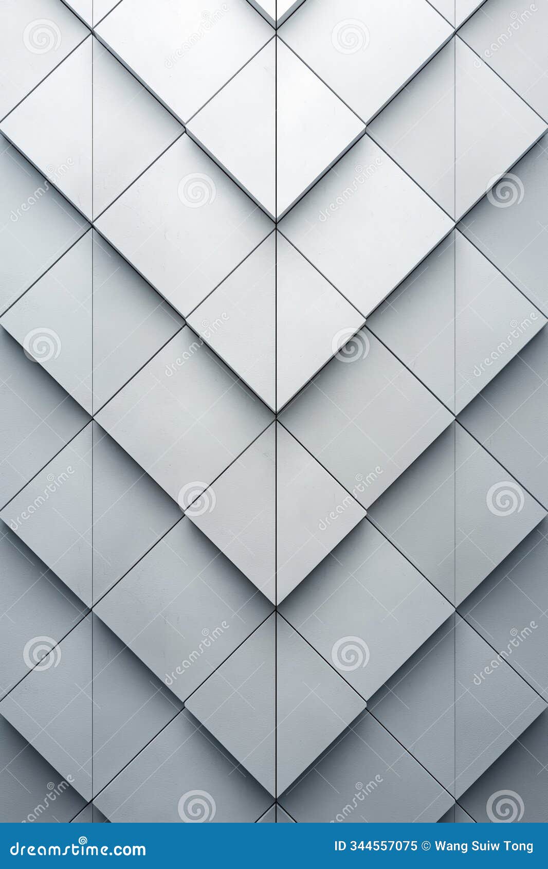 Geometric Pattern of Raised Diamond Shapes on a Light Gray Wall in a ...