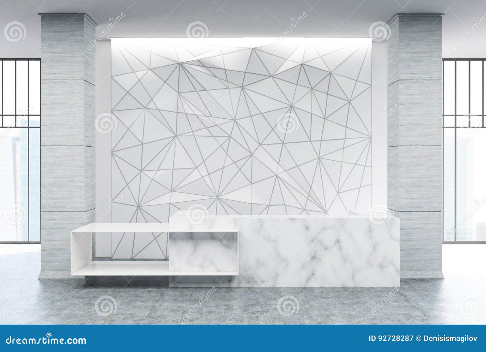 Geometric Pattern Reception Counter Stock Illustration - Illustration ...
