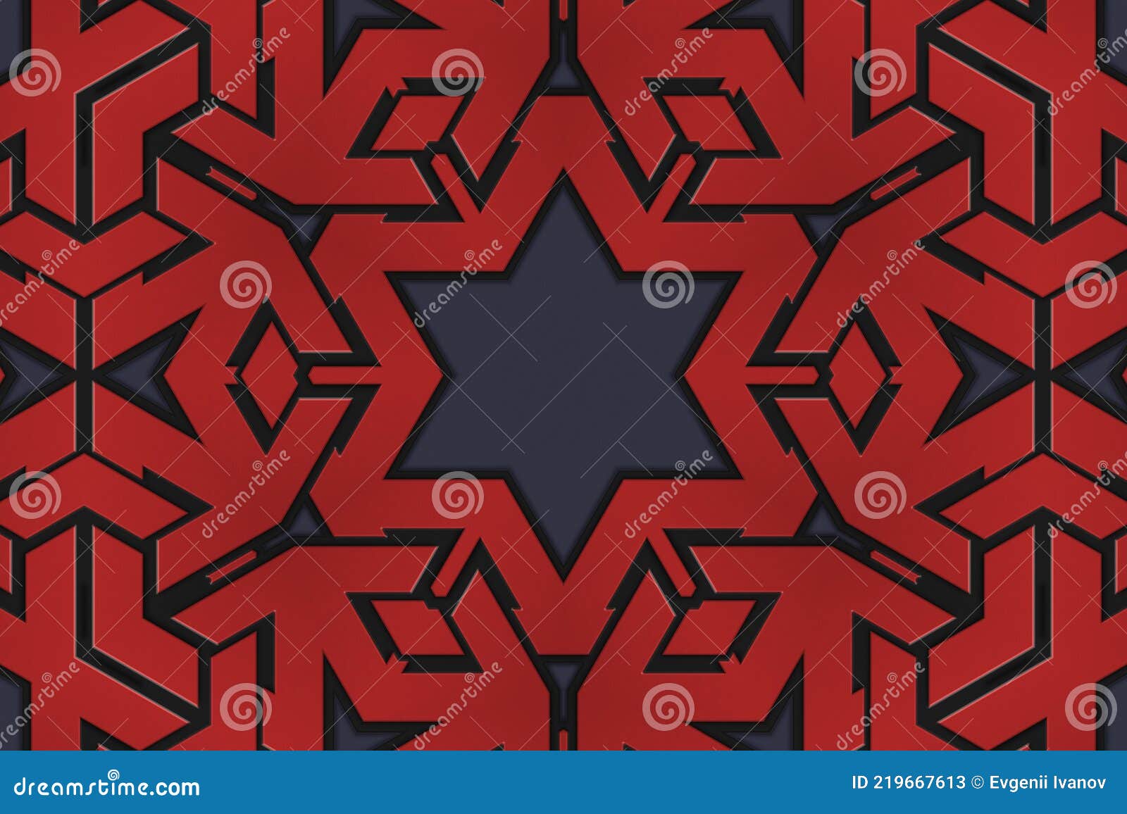 Geometric Pattern of Red Color, Scandinavian Celtic Style. Illustration ...