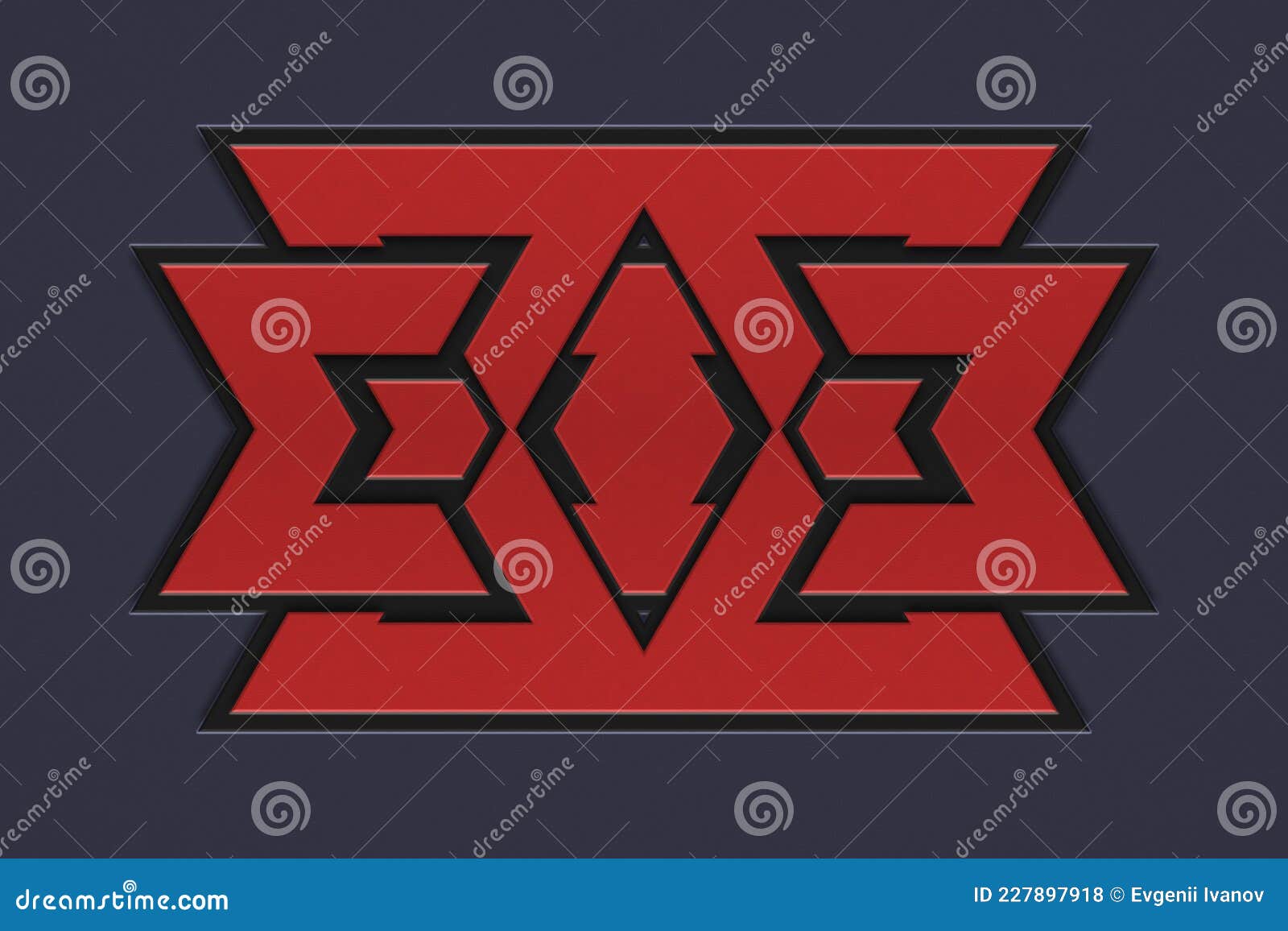 Geometric Pattern of Red Color, Scandinavian Celtic Style. Illustration ...