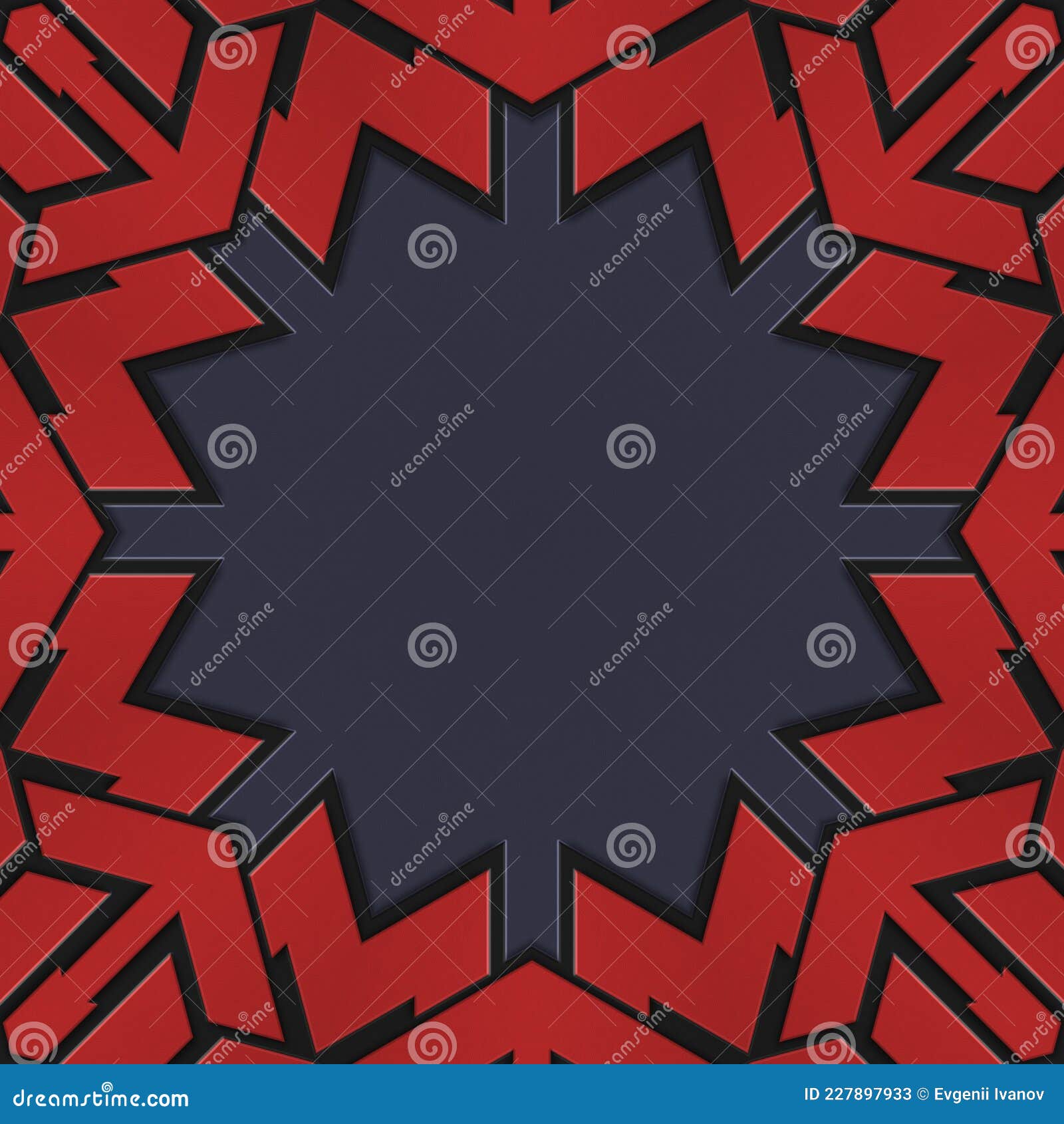 Geometric Pattern of Red Color, Scandinavian Celtic Style. Illustration ...