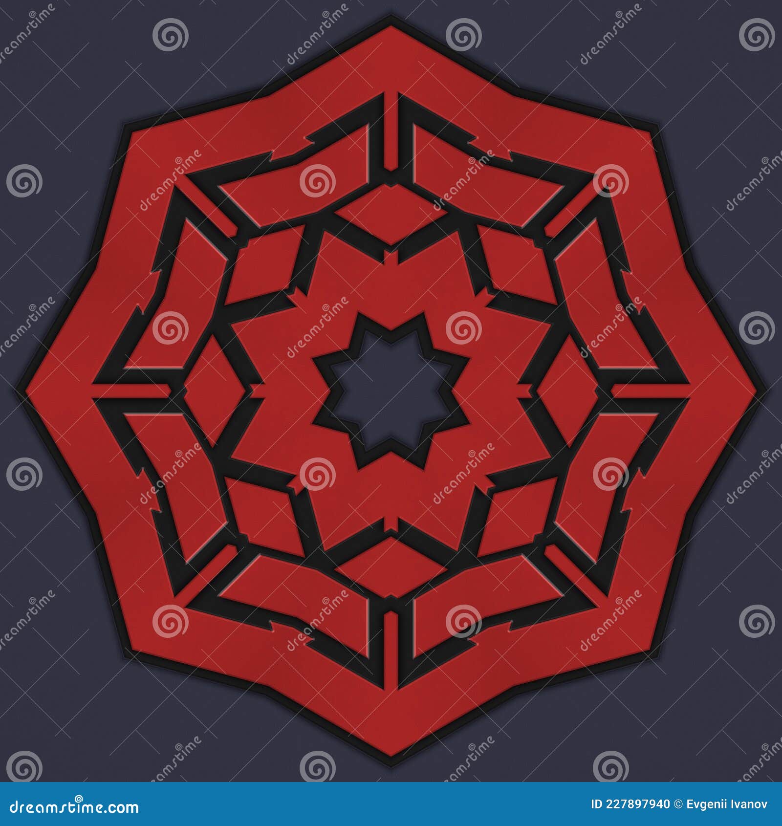 Geometric Pattern of Red Color, Scandinavian Celtic Style. Illustration ...